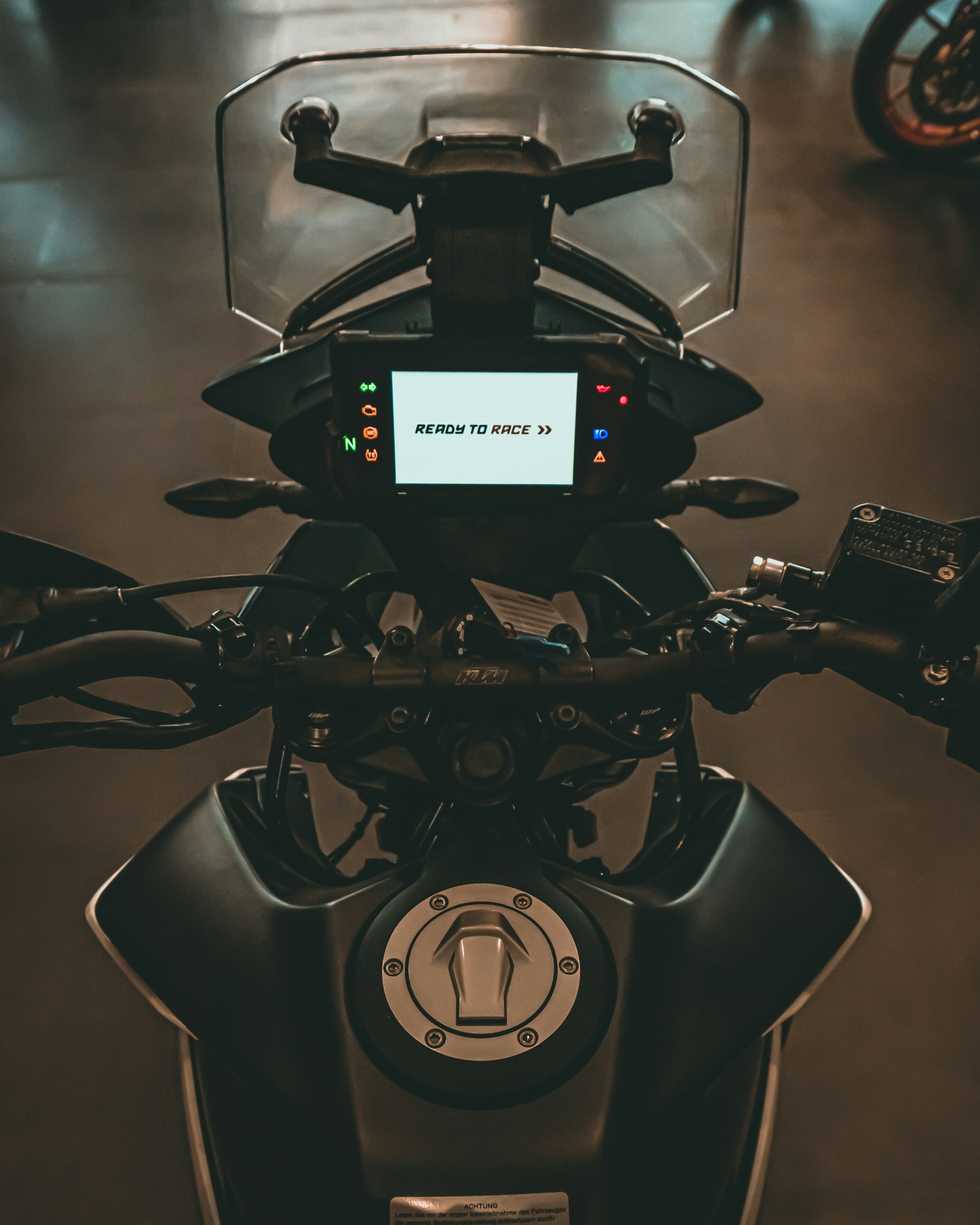 Riders view of KTM Adventure 390.