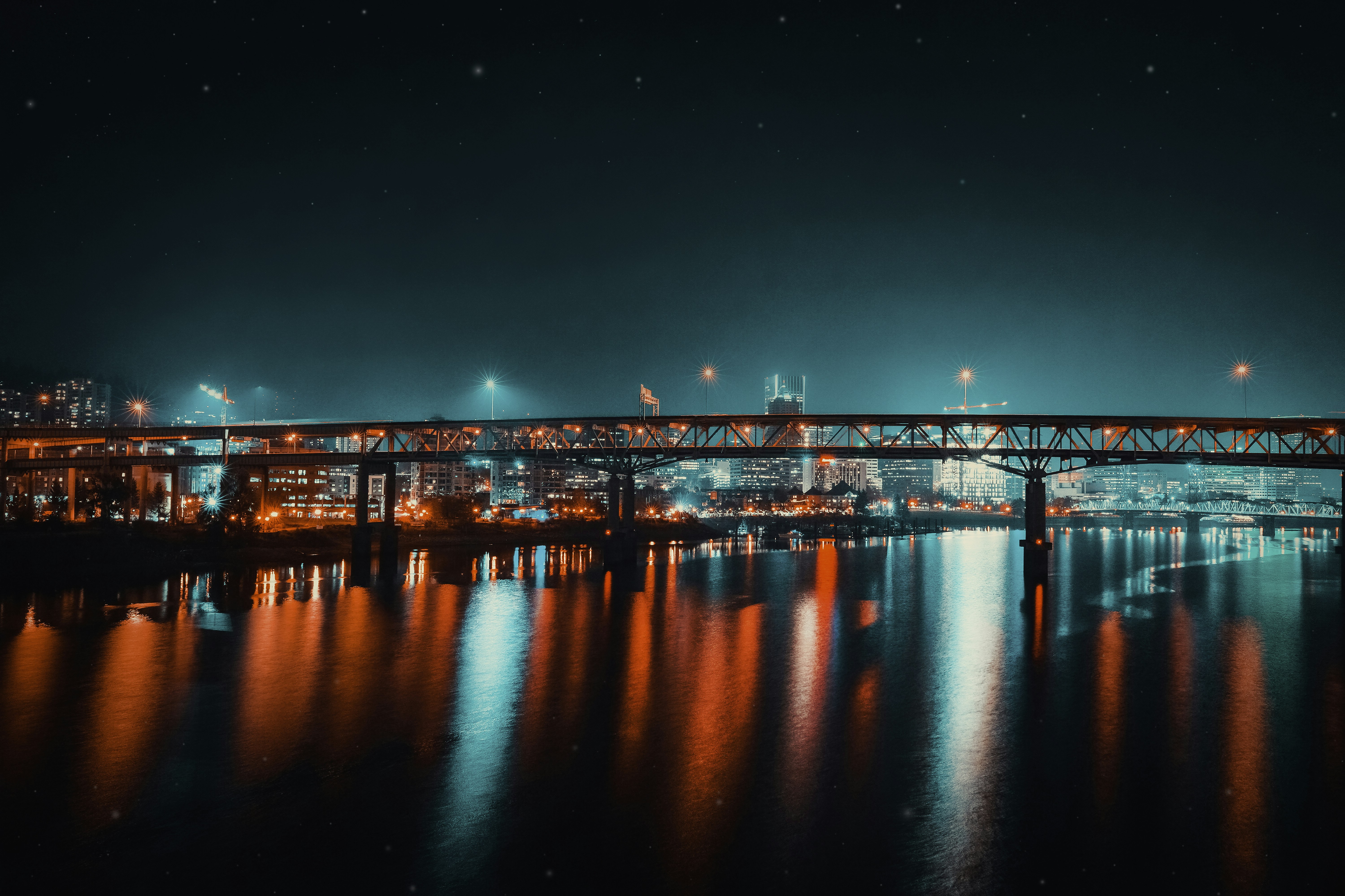 Neon Reflections Over PortlandRyan De Hamer