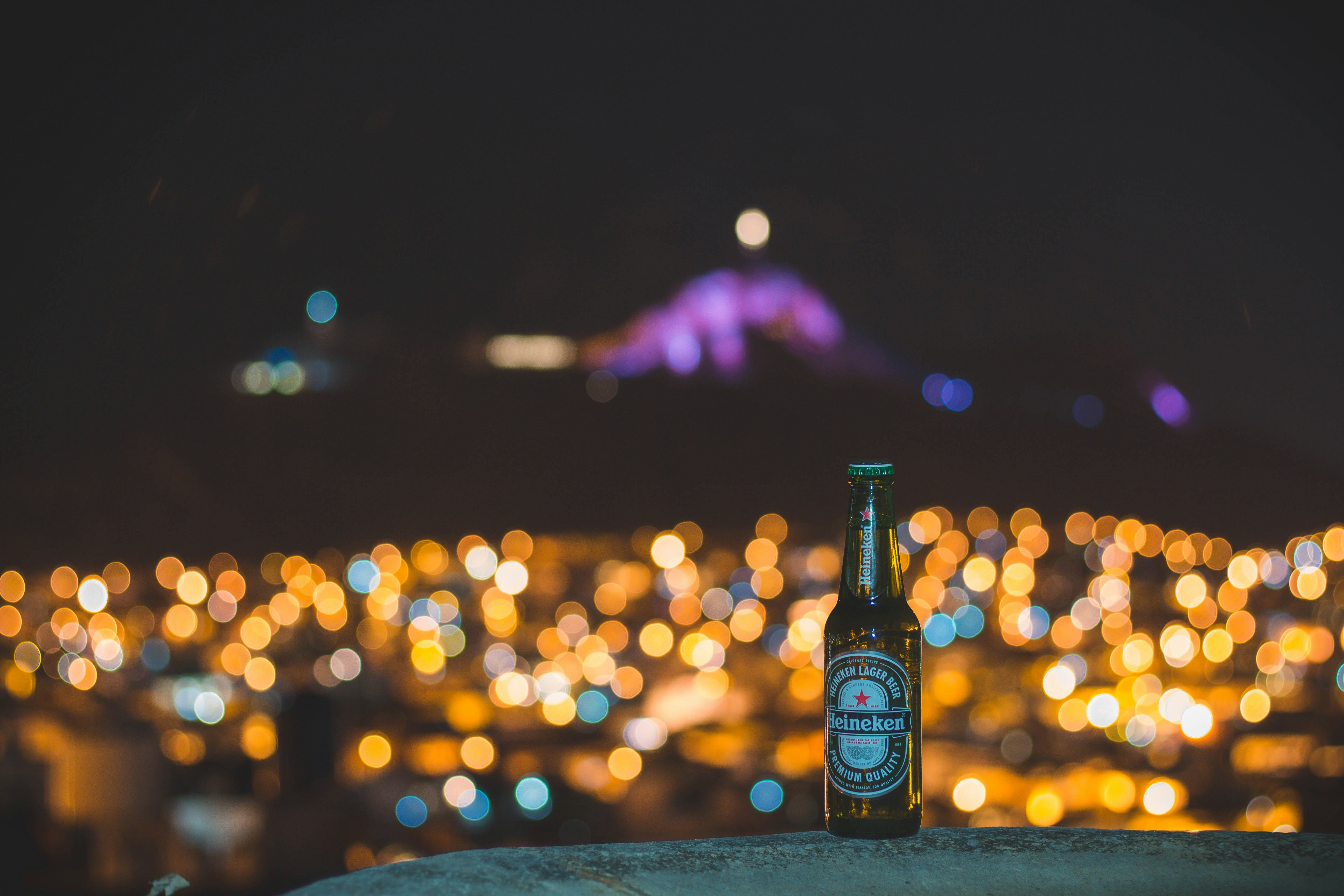 Neon Quiet: Heineken on a Rooftop Night