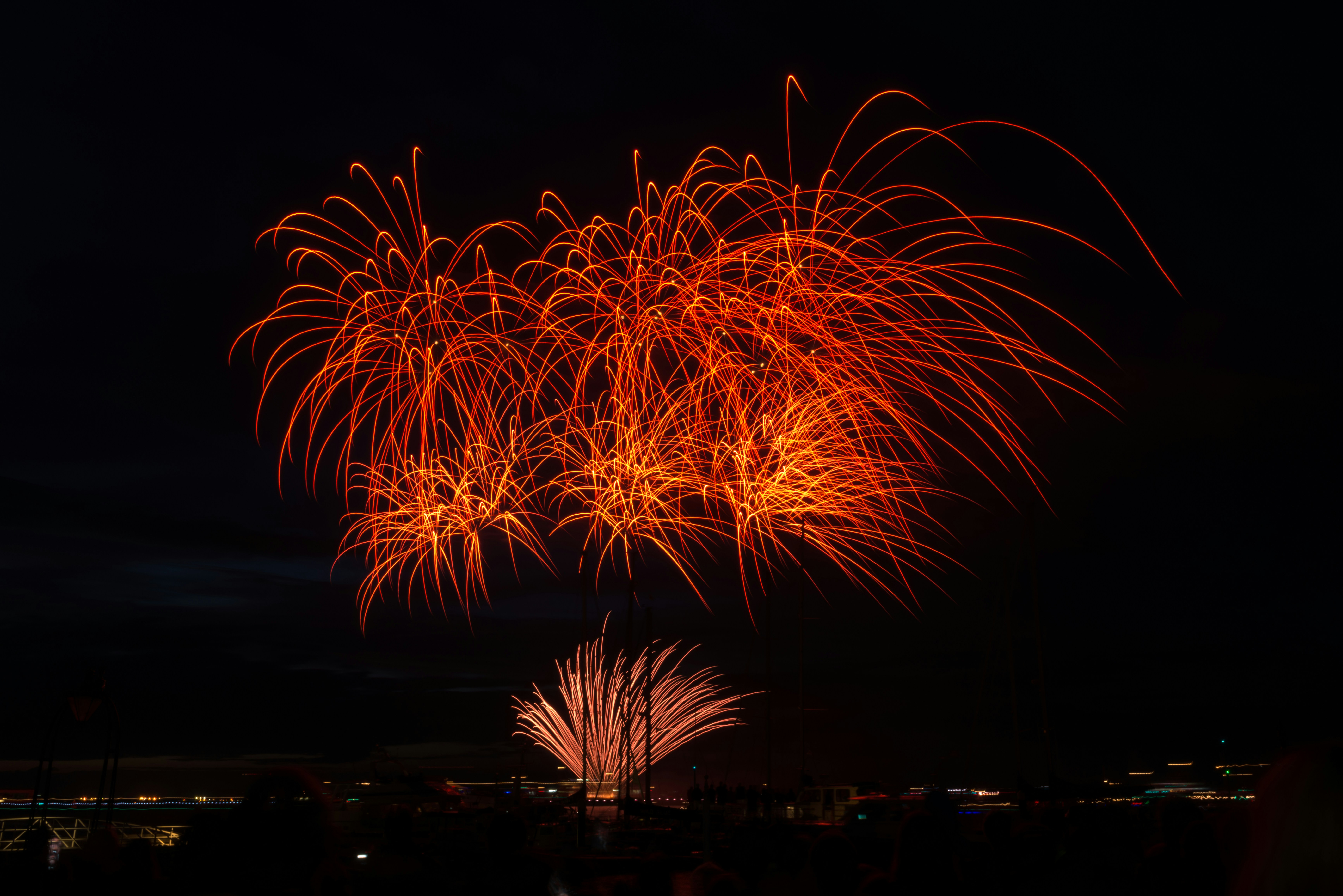 Red and yellow fireworks display during night time photo – Free Brown ...