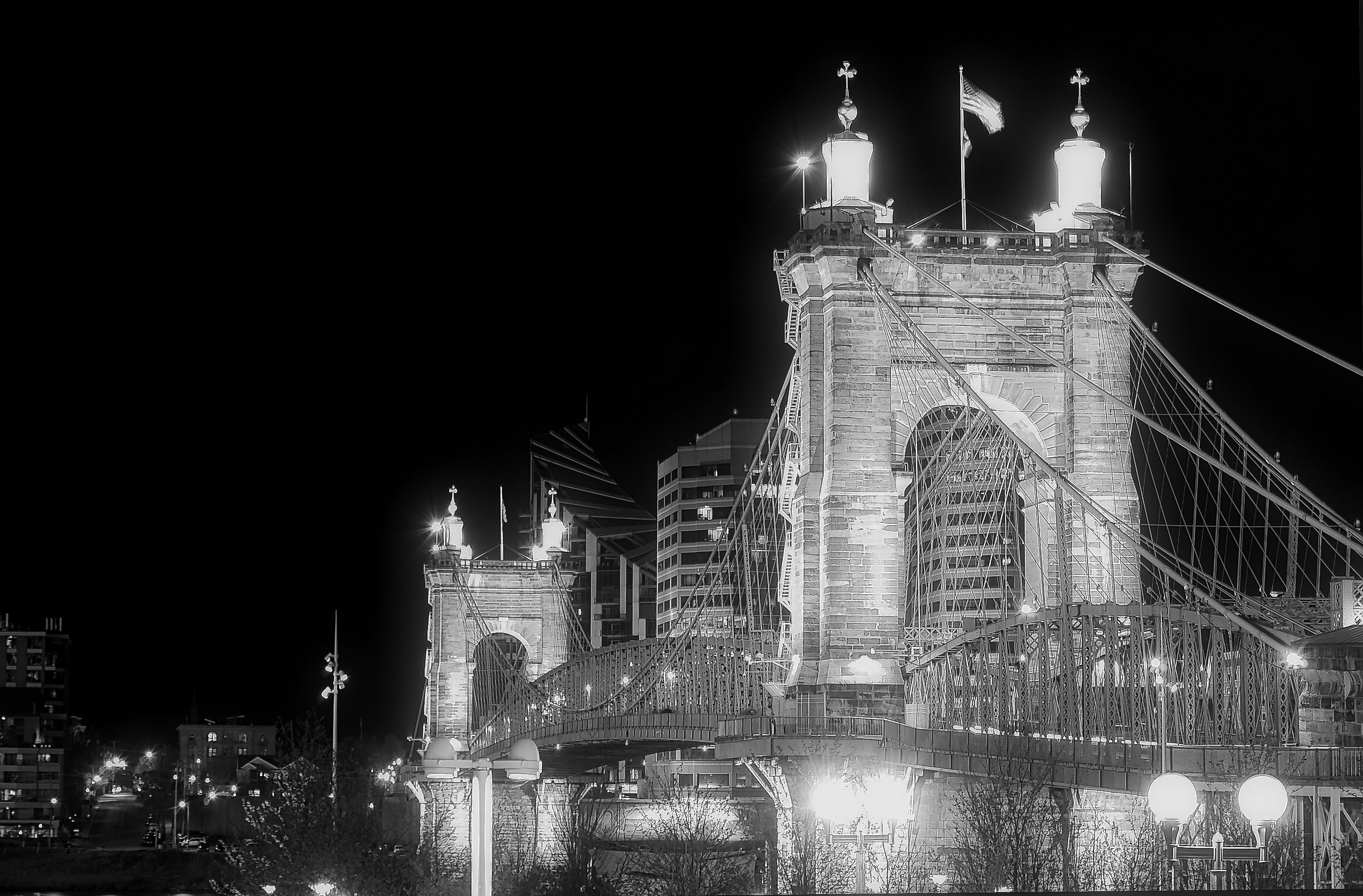 Luminous Night: Cincinnati's Iconic Bridge