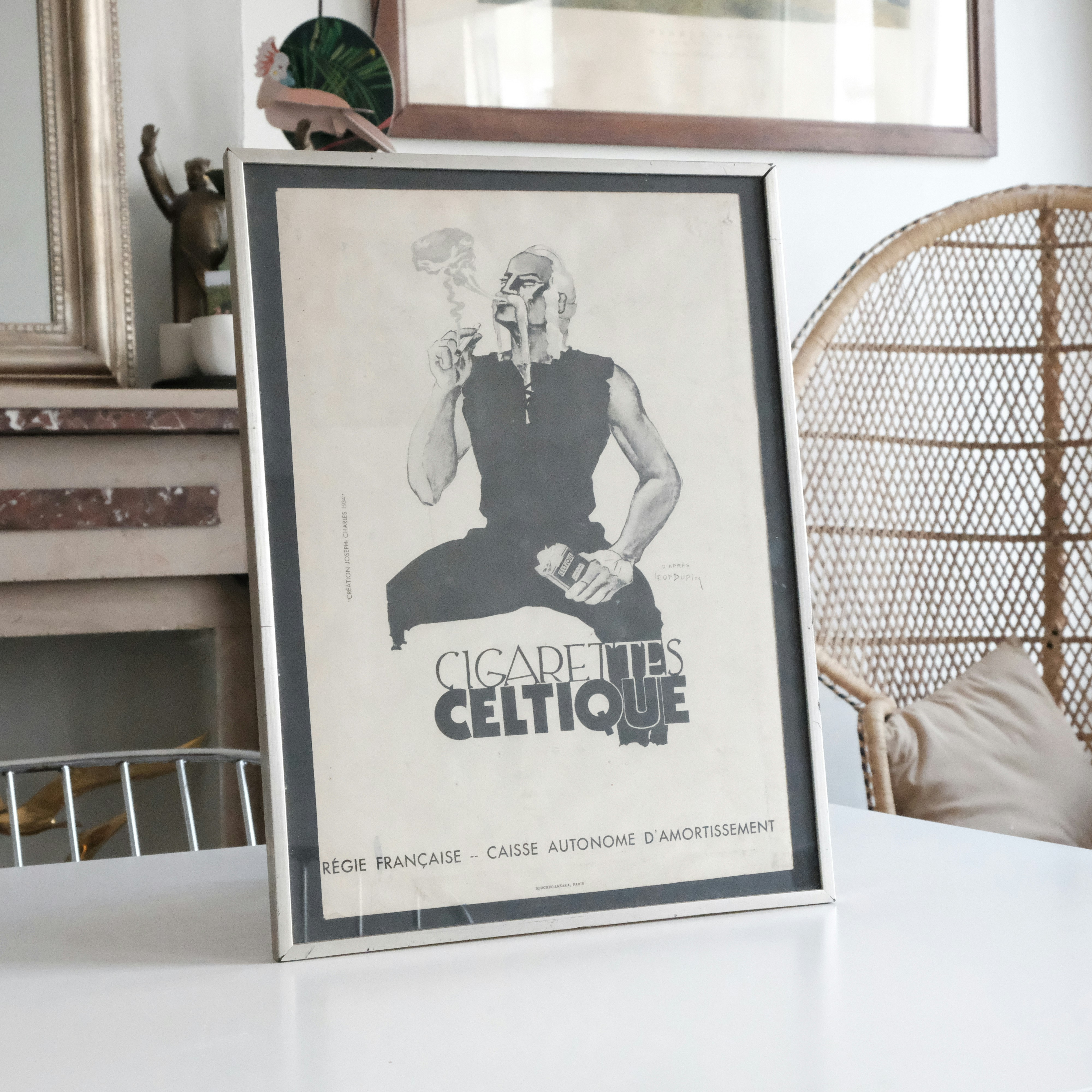 Cigarette Ad Portrait on a Quiet Mantel