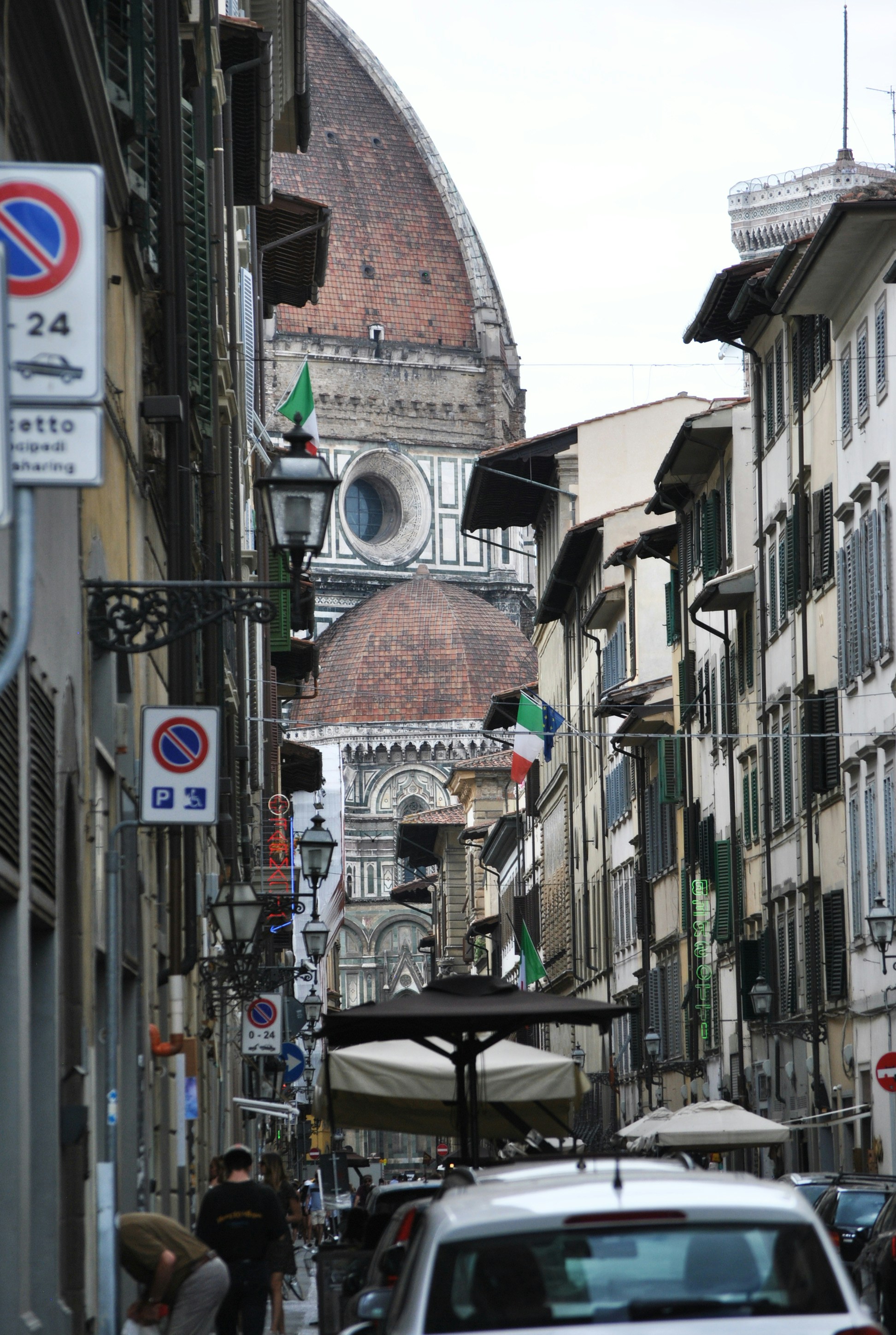 Duomo on the Horizon: Florentine Alley Framing a Renaissance Dome