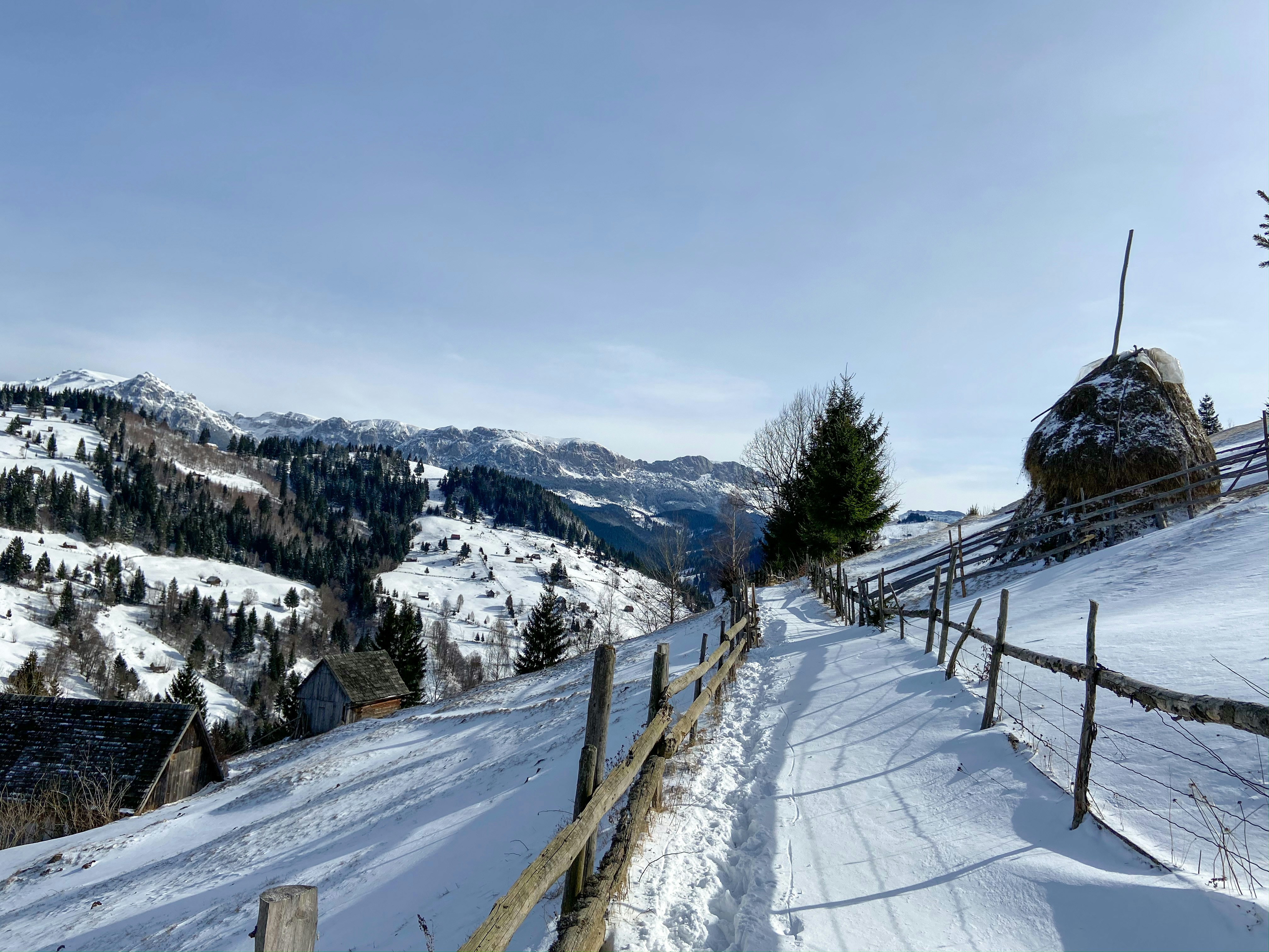 Snowbound Pathway Through a Mountain Sculpture