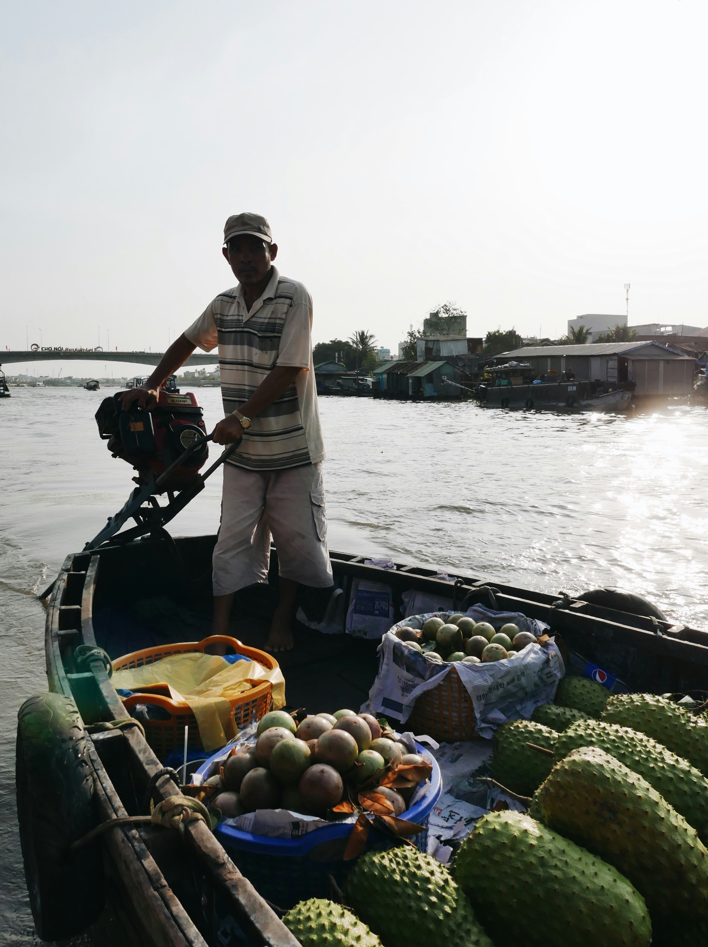 Cargo of Color on the Current: A Riverboat Vendor with a Fruit Harvest