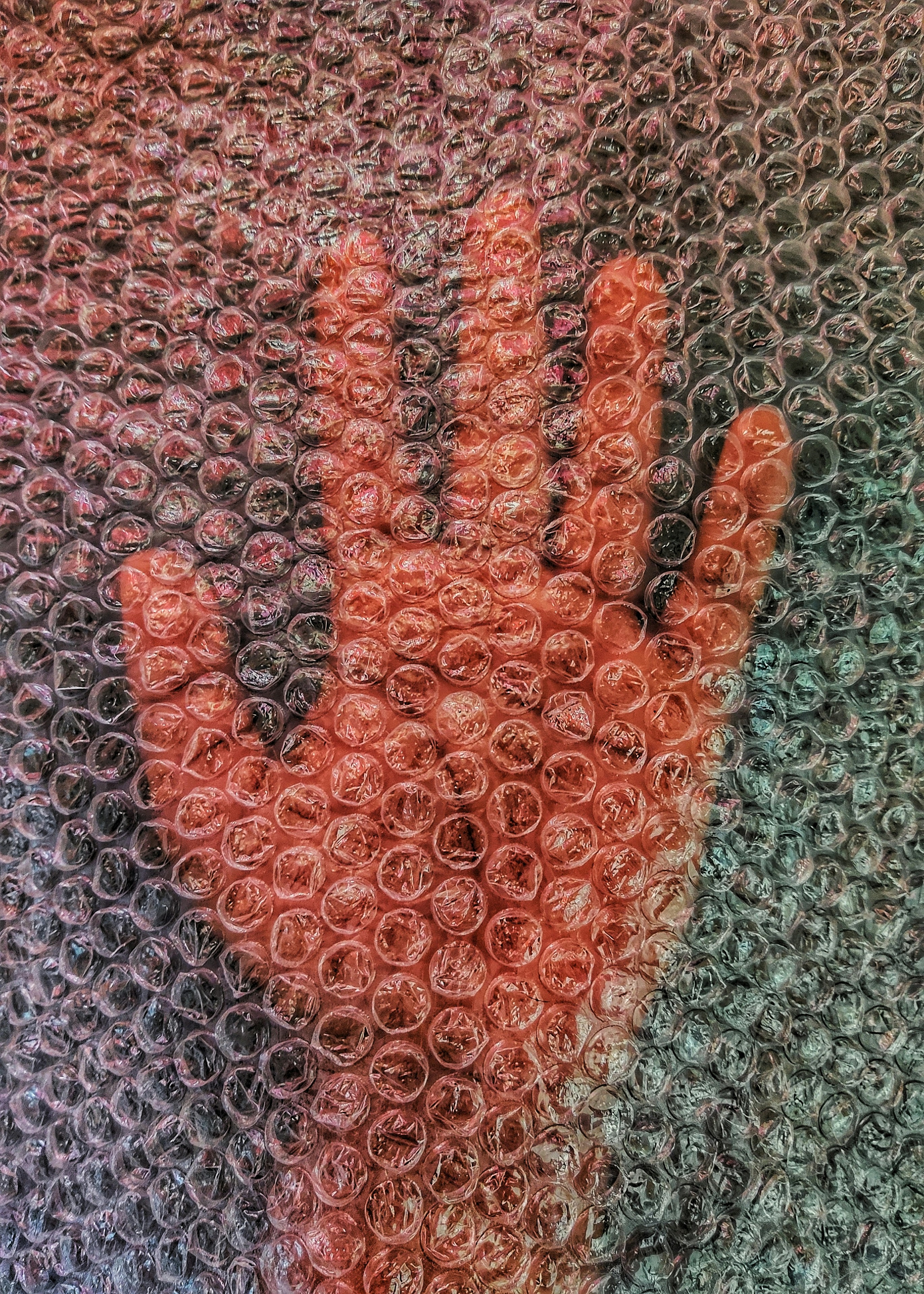 Handprint in a Sea of Bubbles: Human Presence Pressed Toward the Glass
