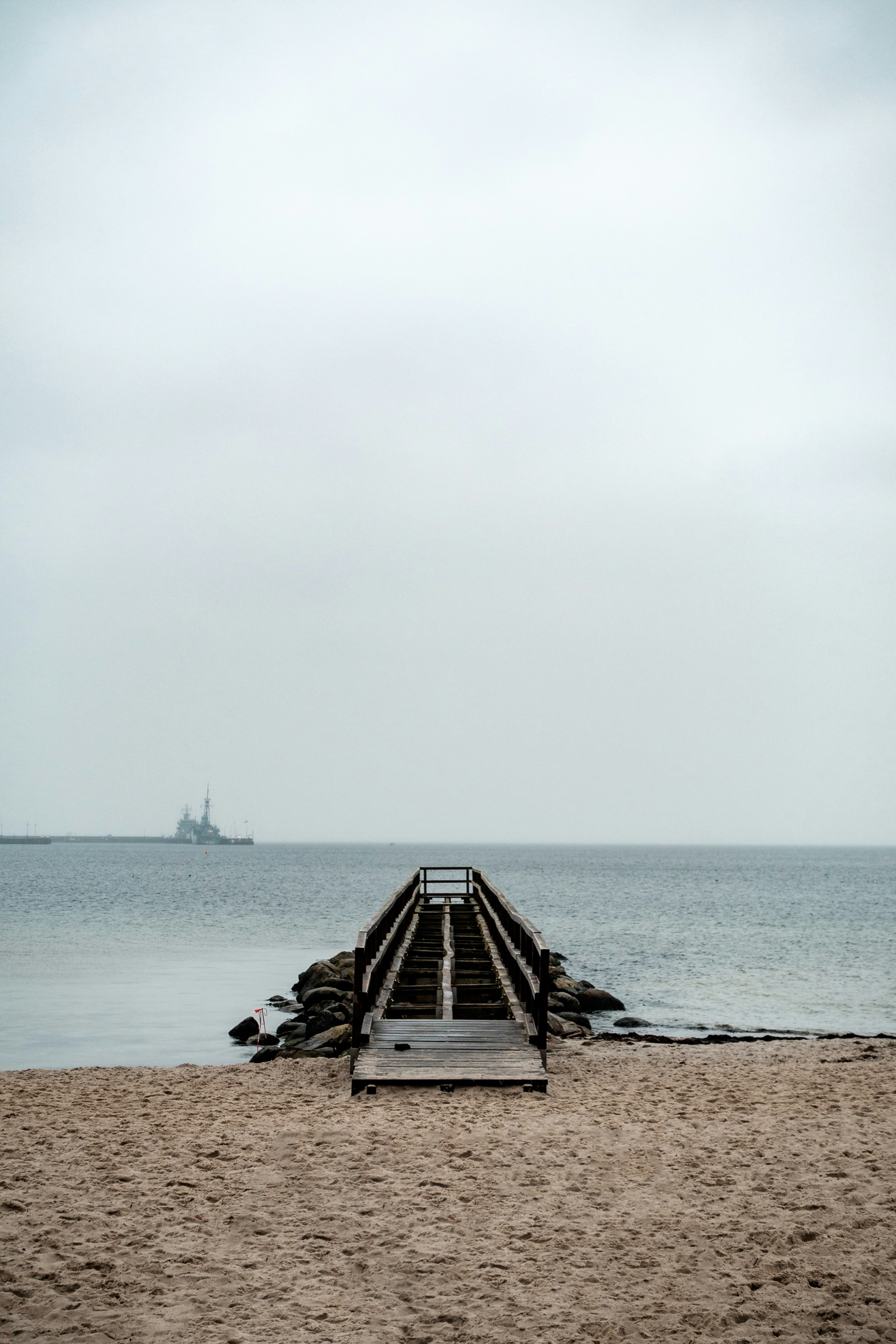 Centerline Pier Reaches Toward a Misty Horizon