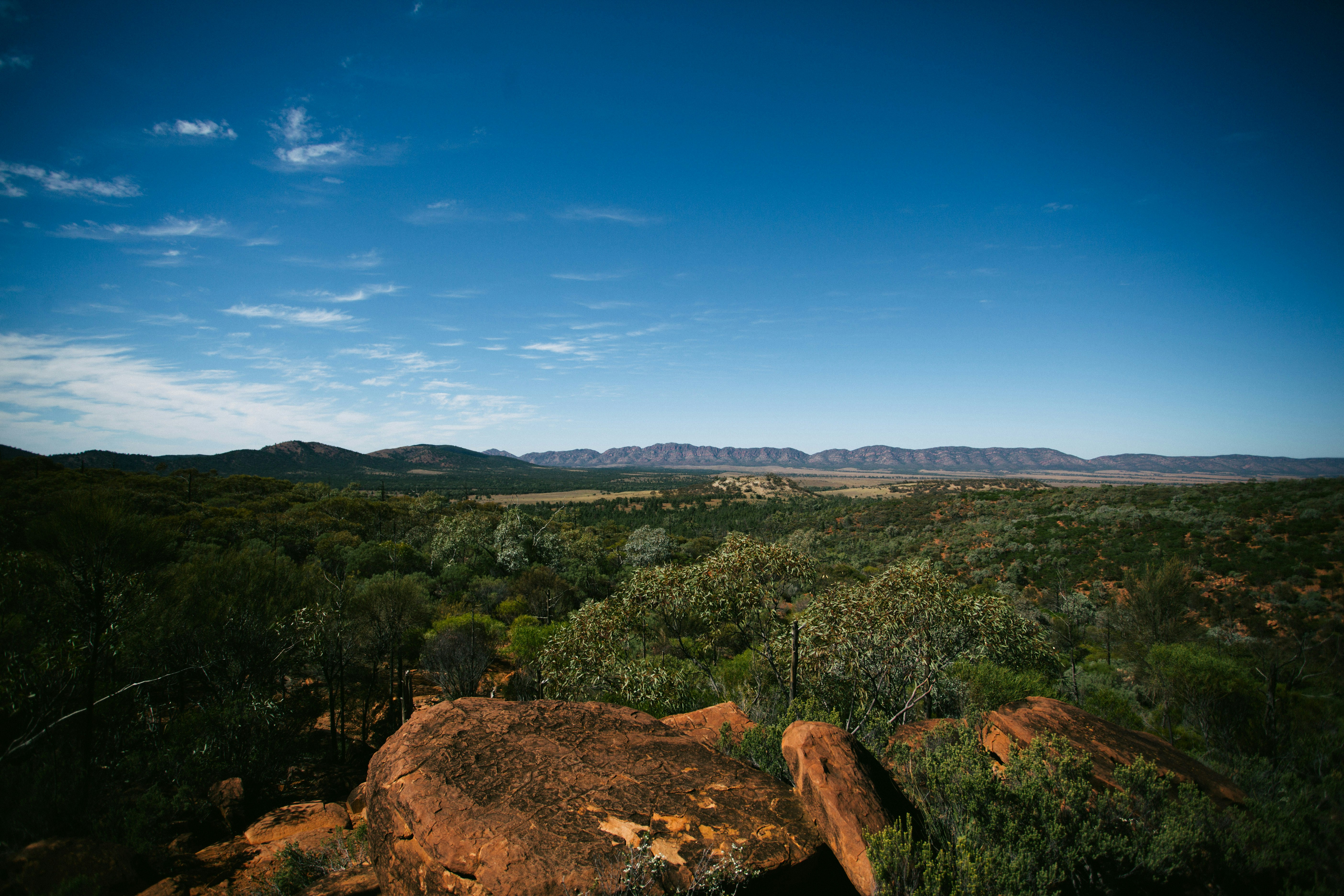 Edge of Silence: Red Rock Ridge Beneath a Wide Desert Sky