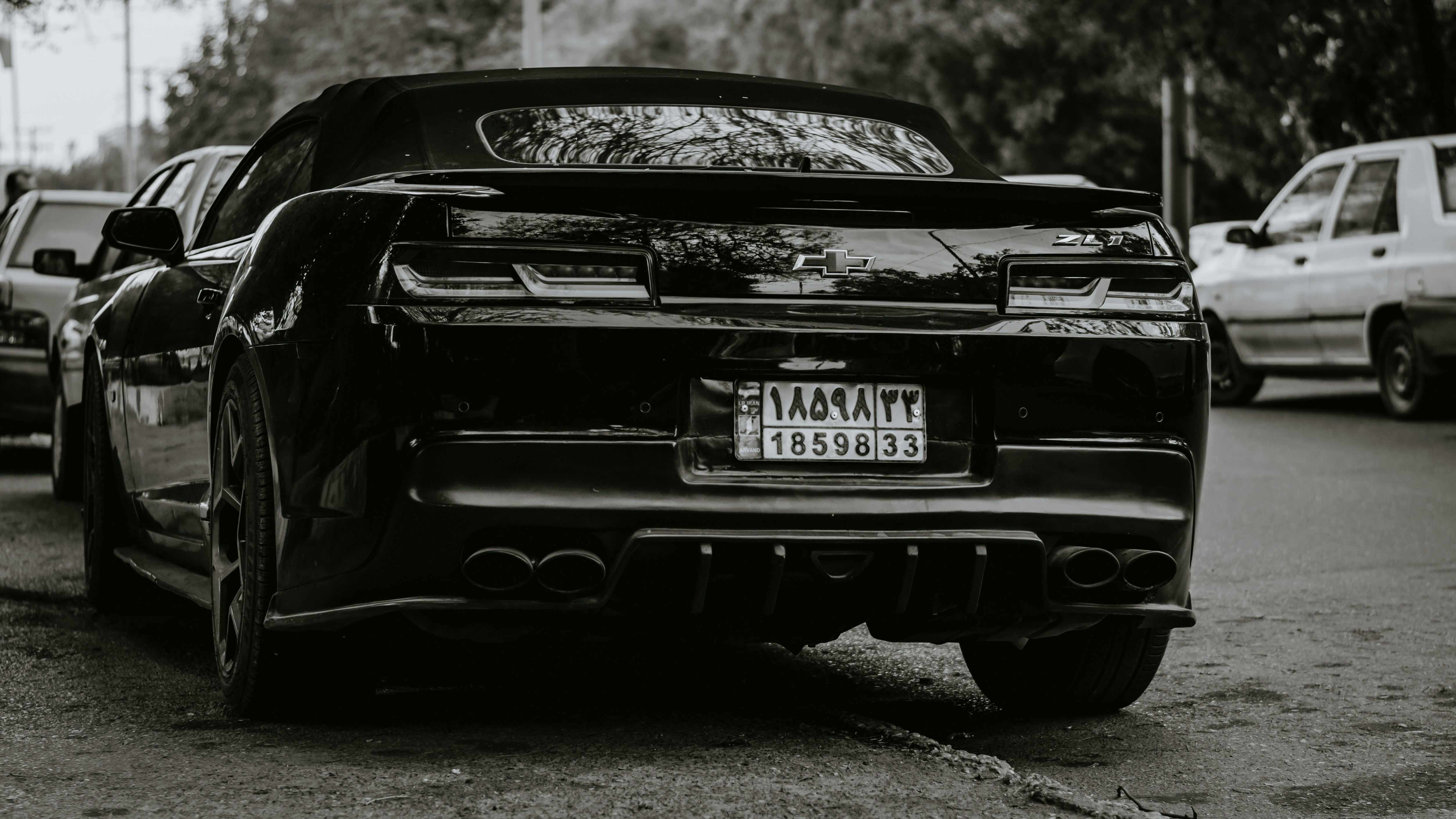 Grayscale photo of Chevrolet Camaro ZL1 photo – Free Ahvaz Image on ...