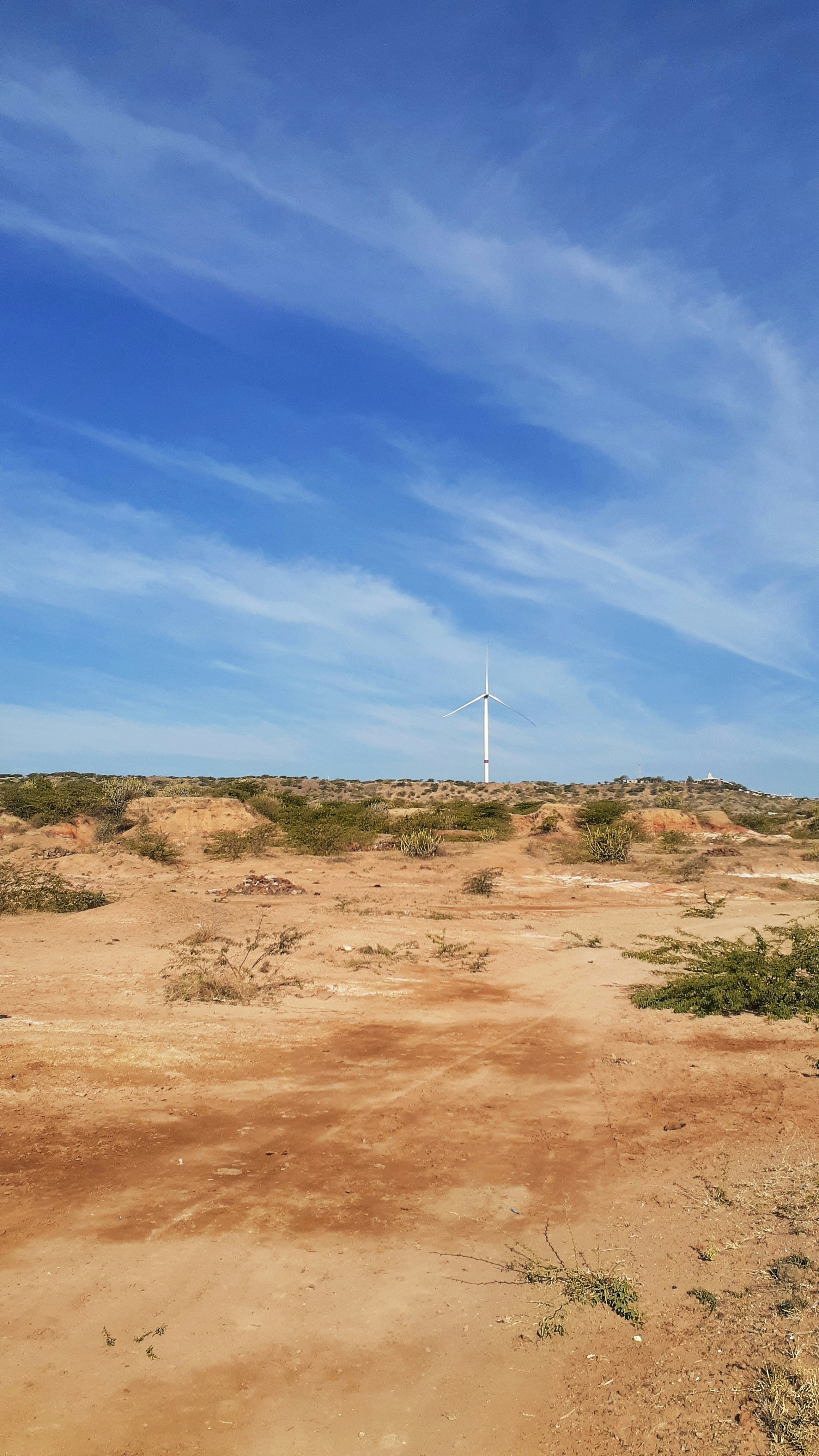 Desert Windmill at Dusk Horizon