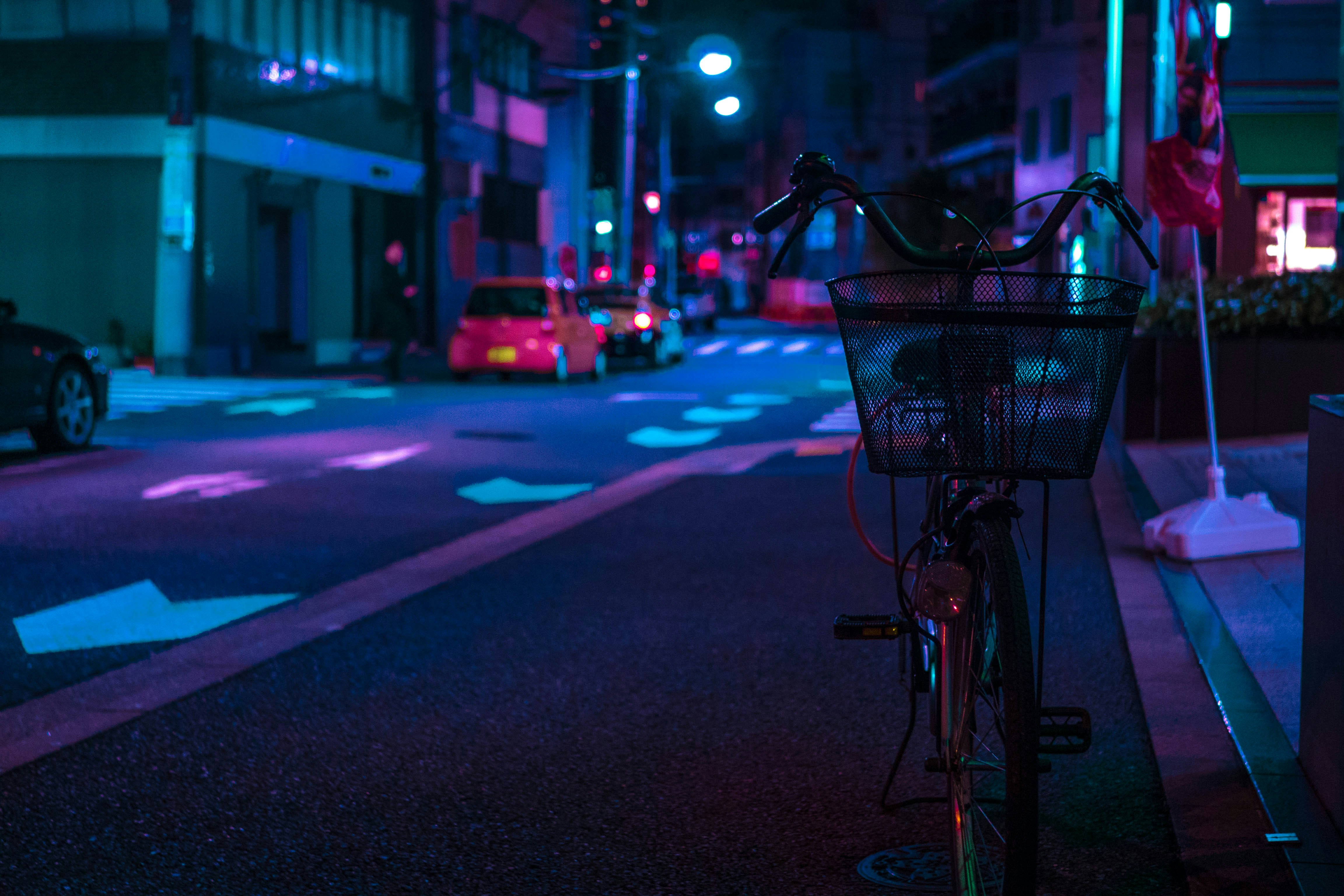A bicycle parked at street