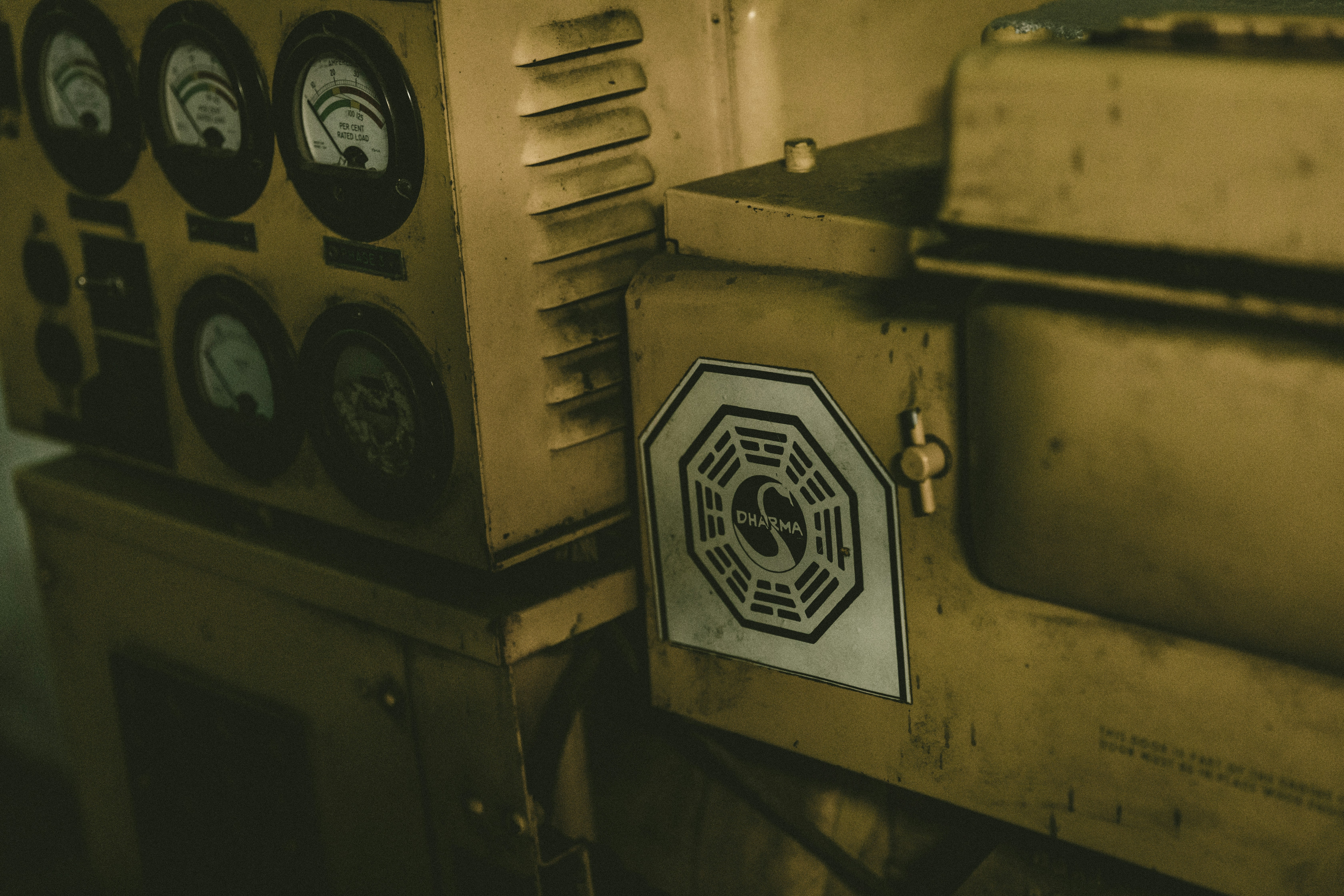 Hexagonal Emblem in the Dust: A Portrait of a Vintage Control Panel