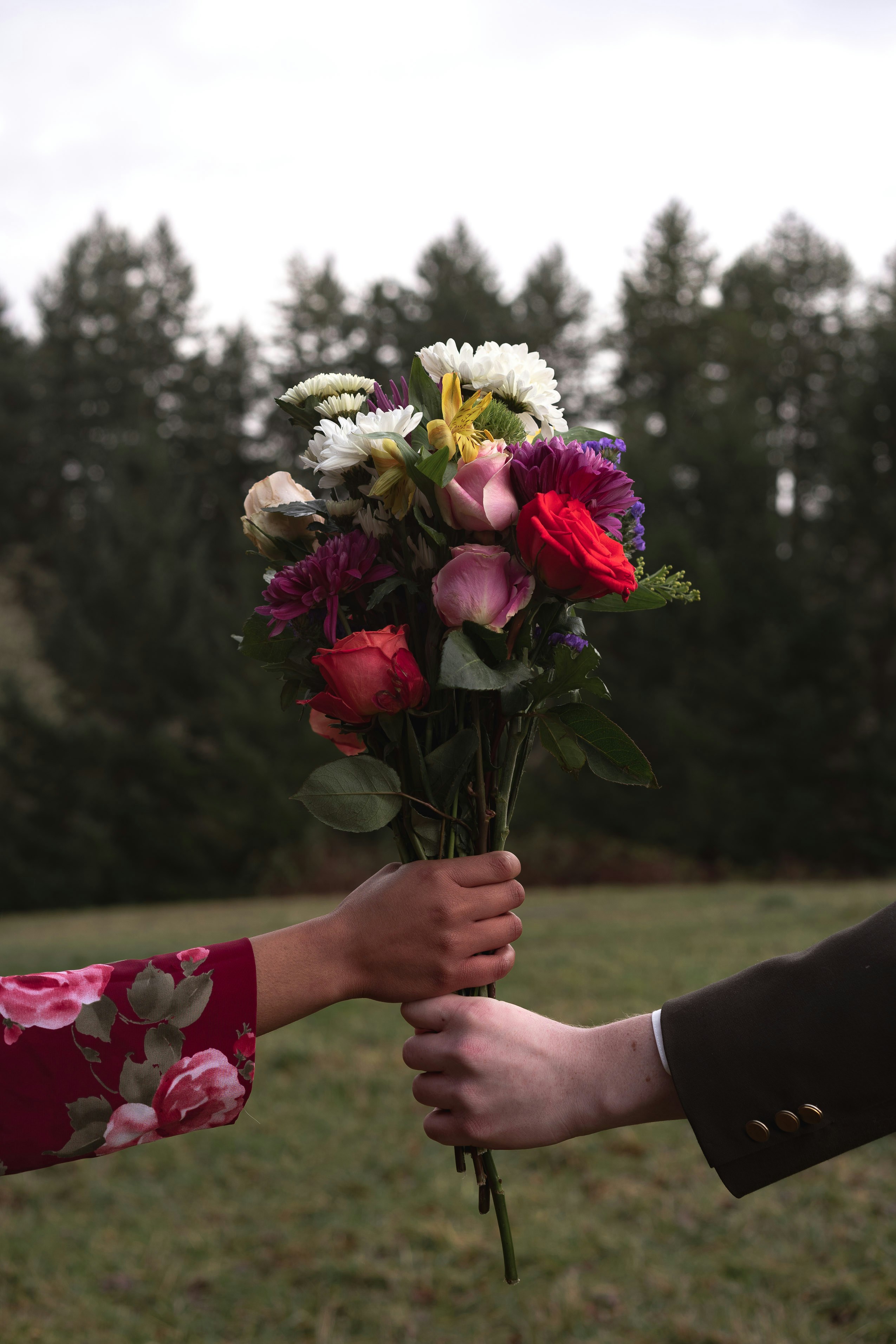 Bouquet Exchange at the Field's Edge