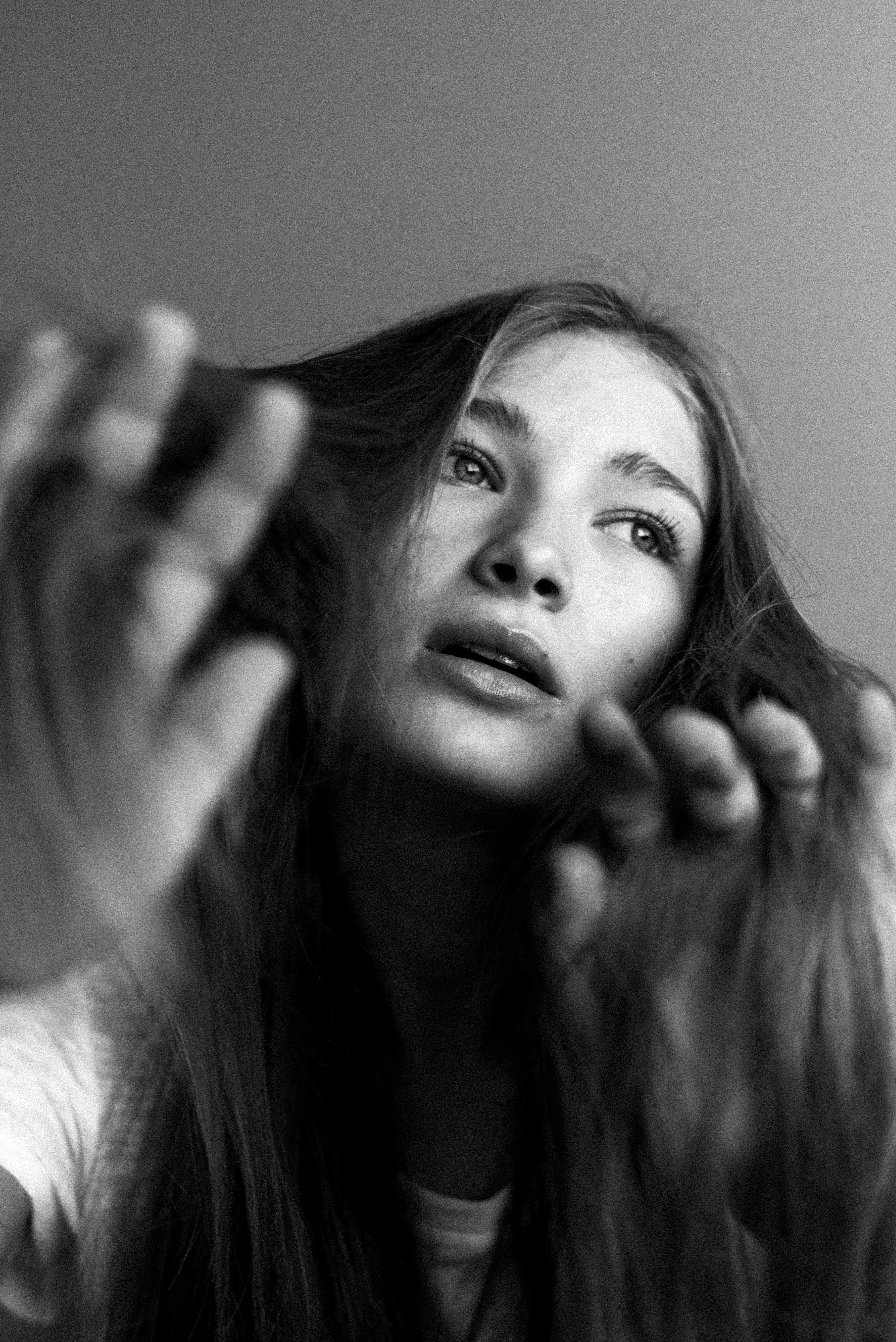 Grayscale photo of woman with long hair photo – Free Human Image on ...