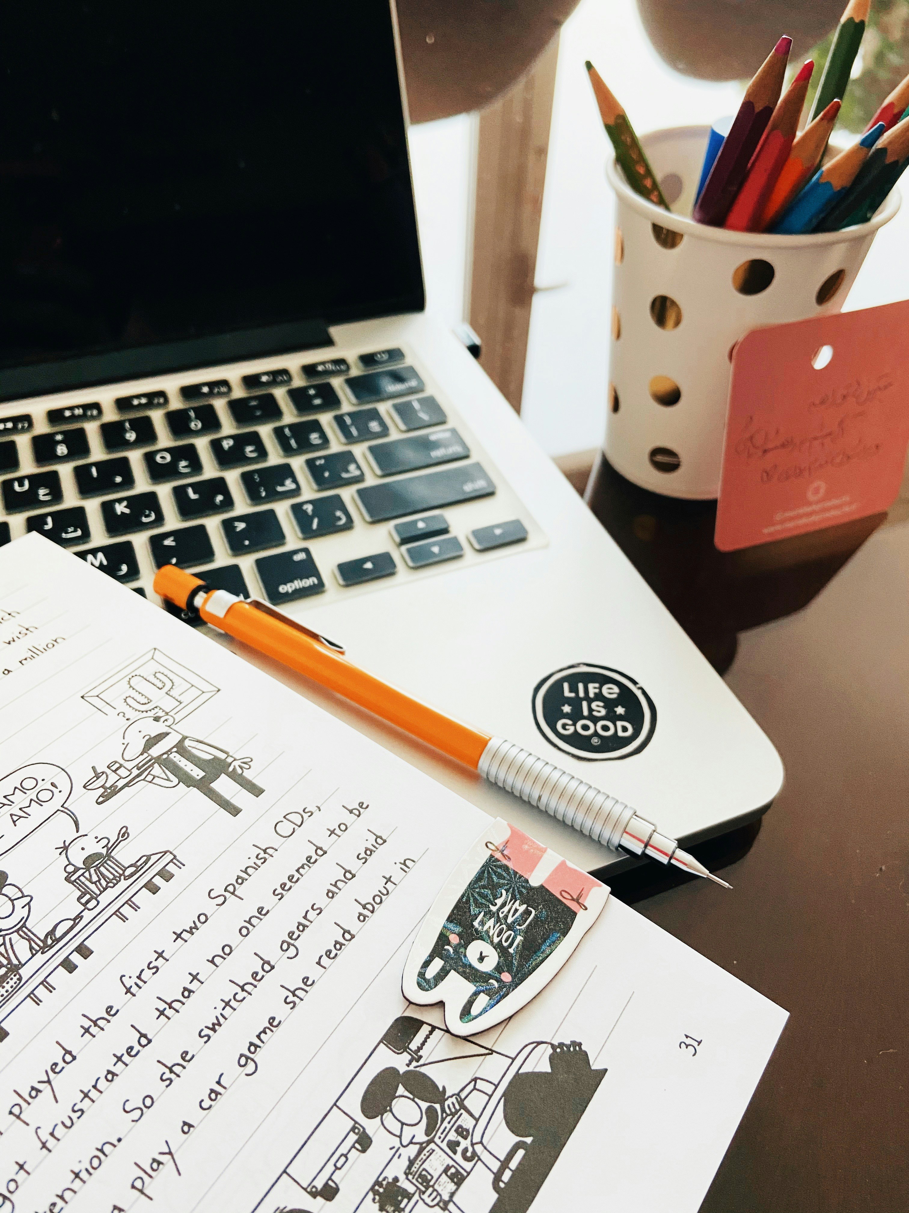 White and orange click pen on white paper photo – Free Brown Image on ...