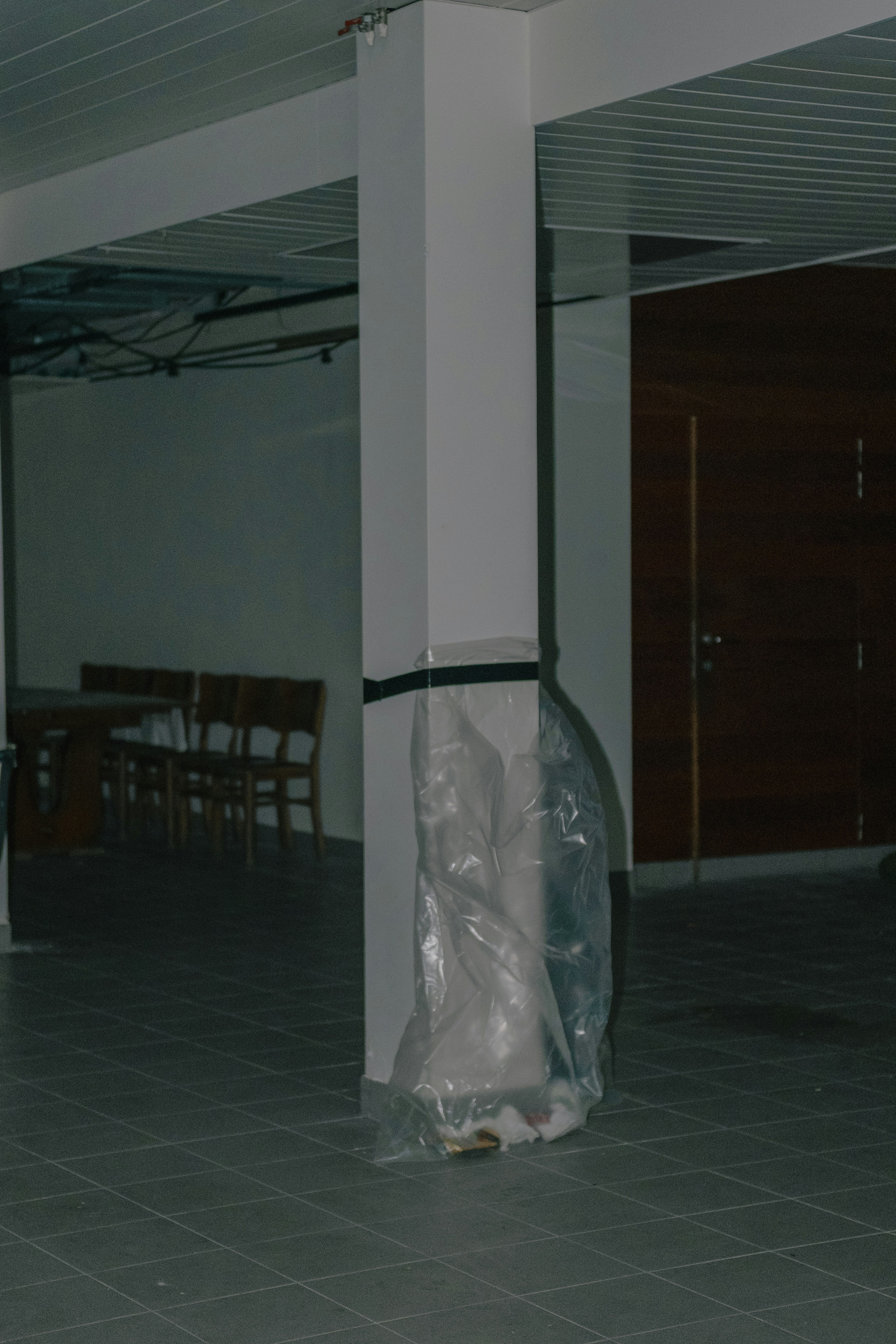 white plastic bag on table