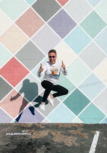 Jumping Confidence Against a Rainbow Diamond Wall
