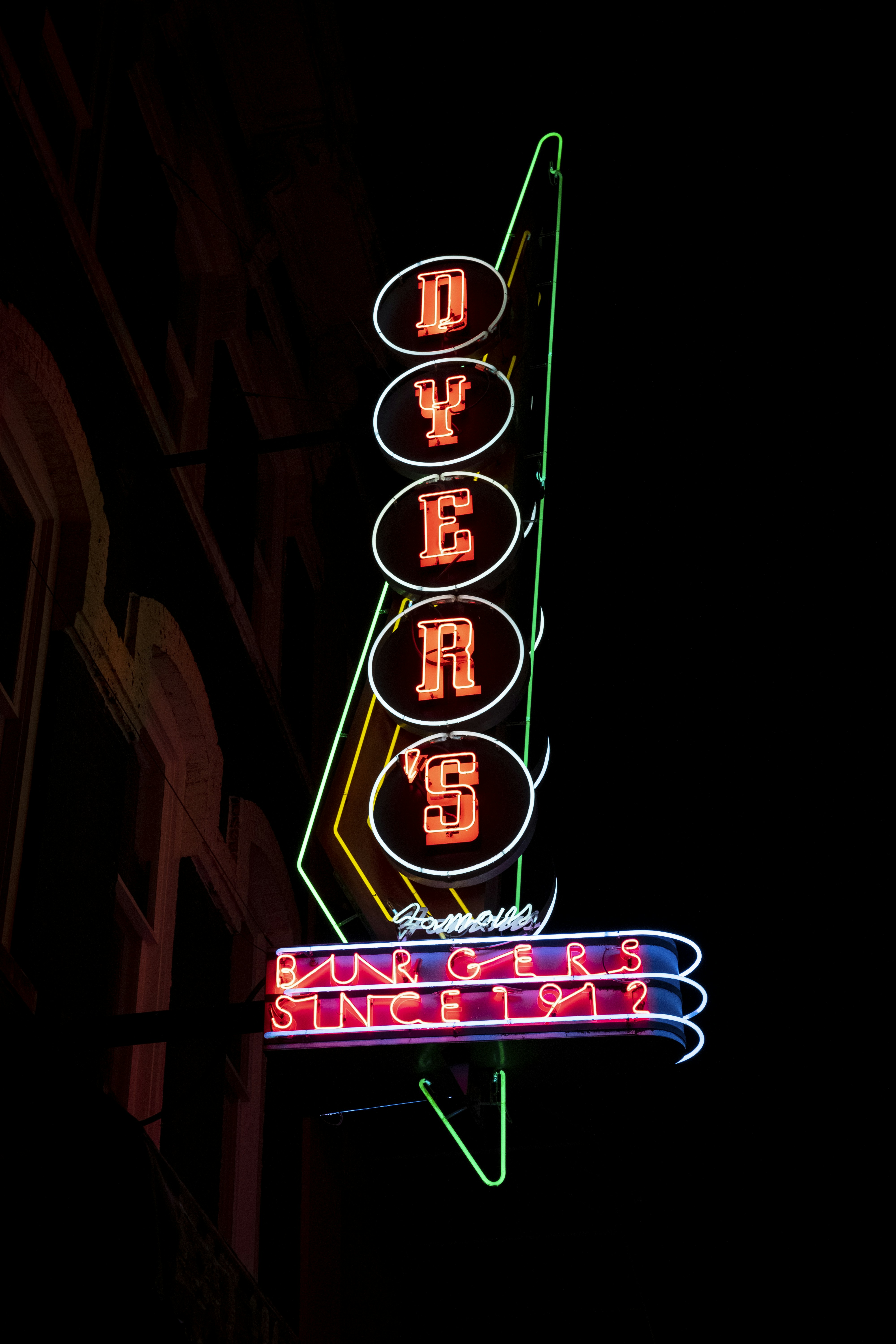 Neon BURGERS Sign Illuminate the Night