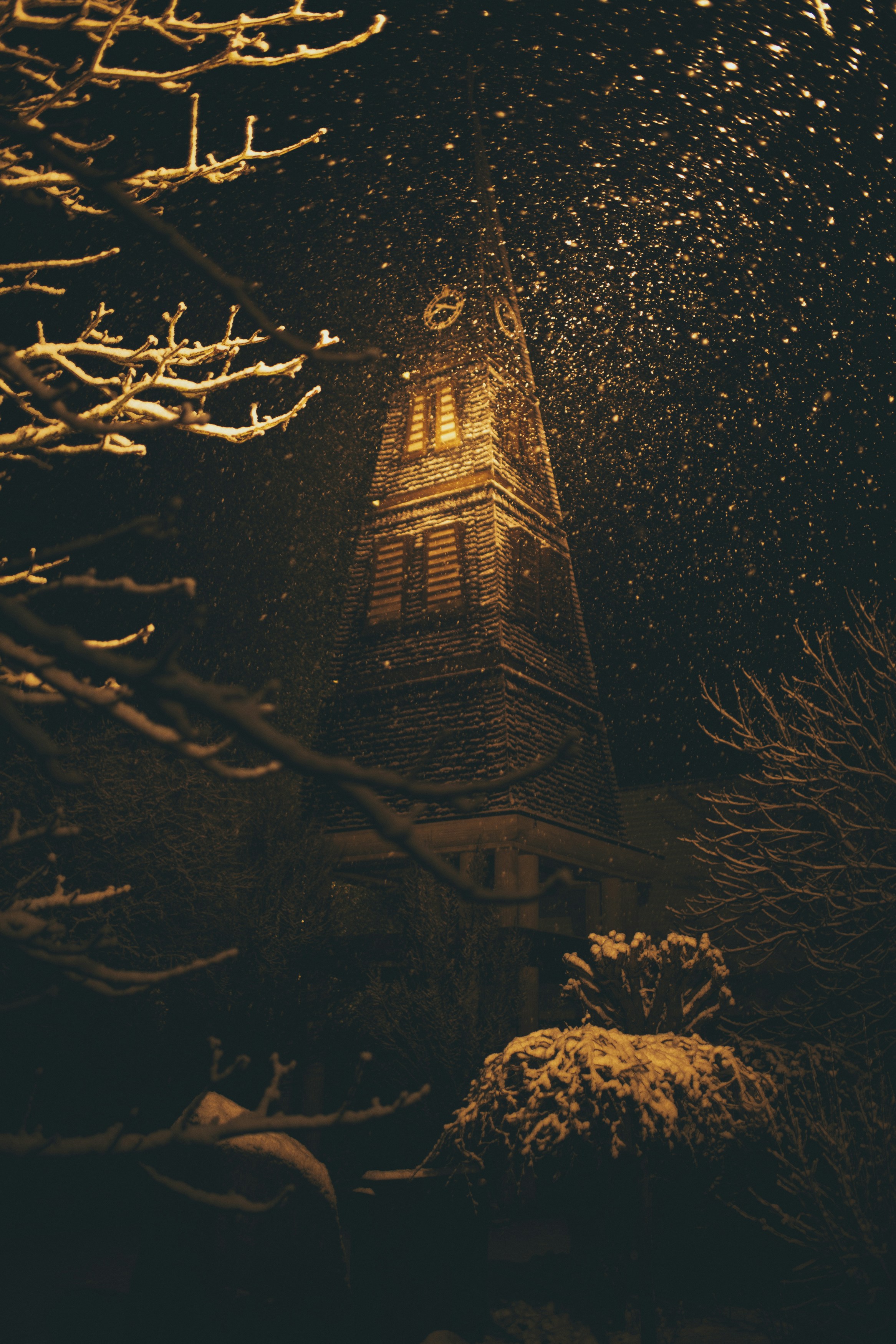 Warm Glow over a Snowbound Spire