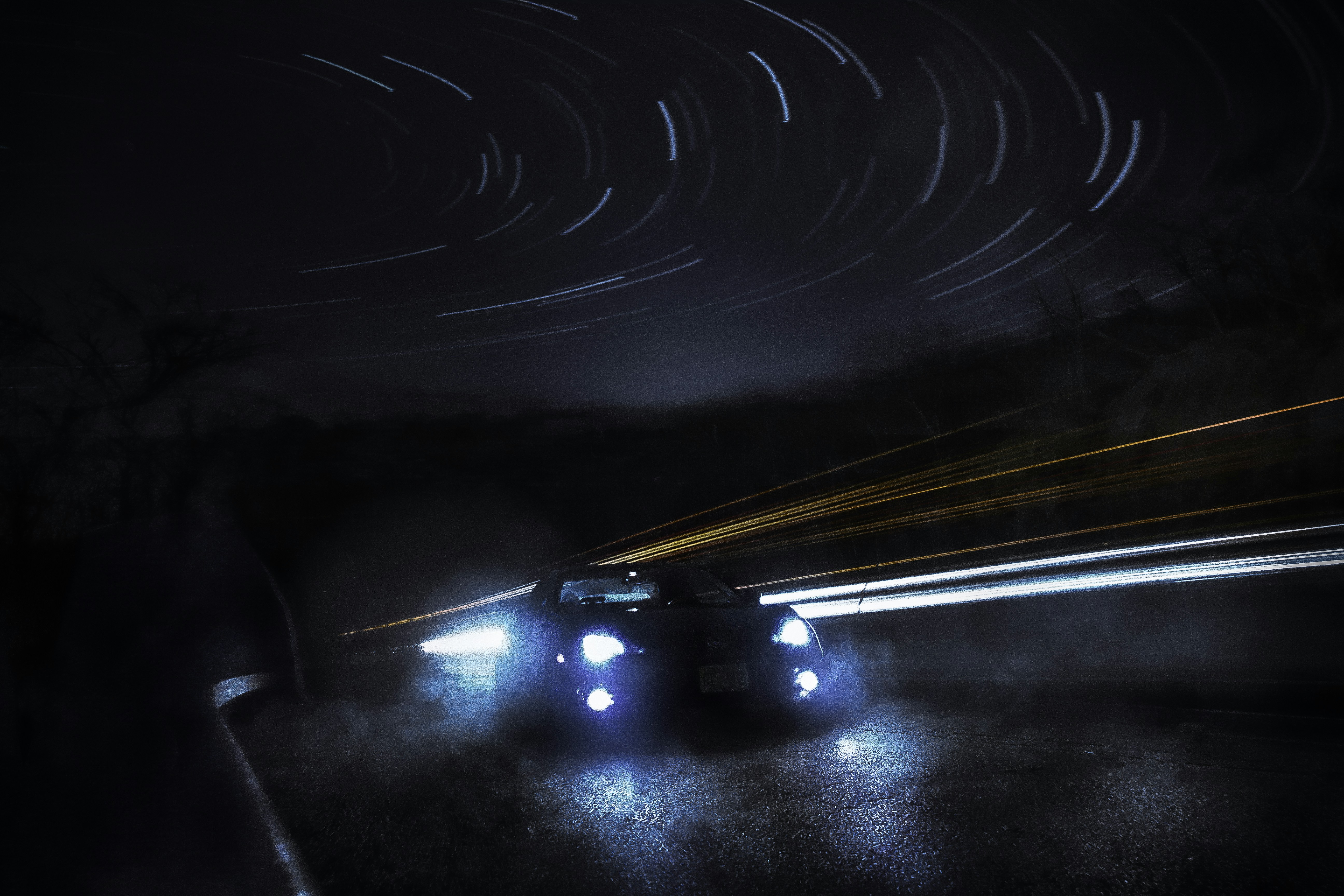 BRZ under the stars  | cars on road during night time