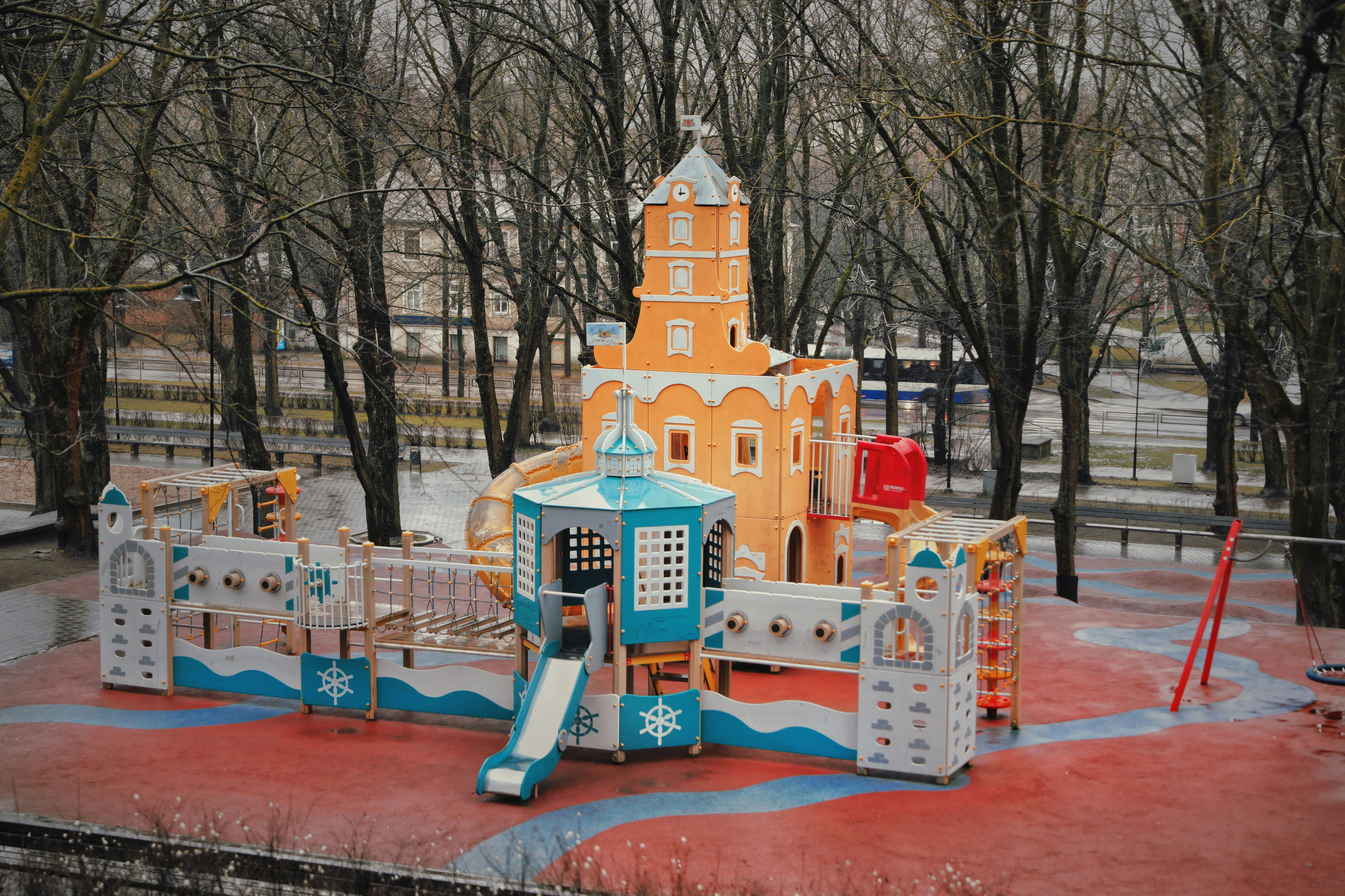 Whimsical Playground Amidst Winter's Embrace