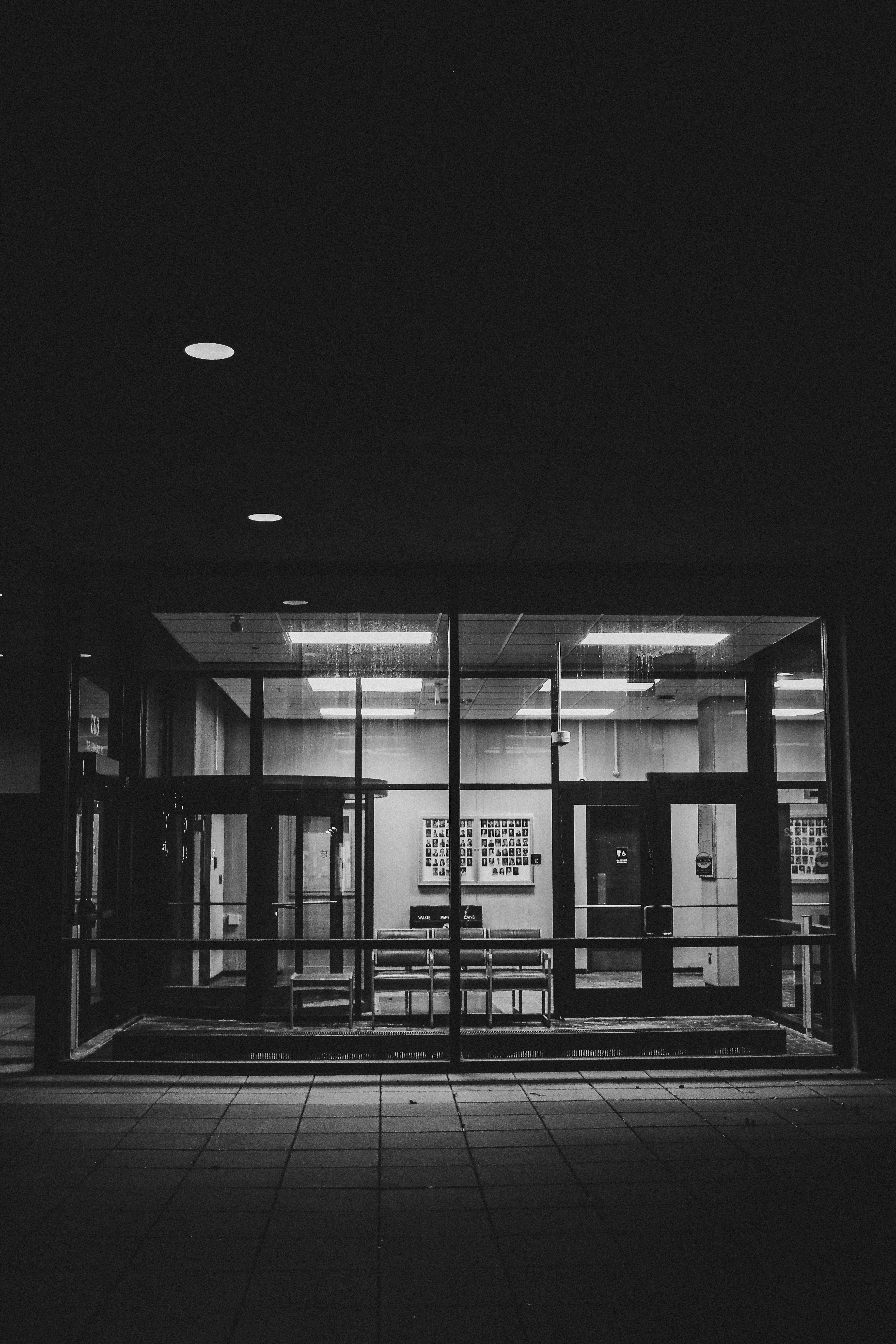 Locked in  | grayscale photo of glass window