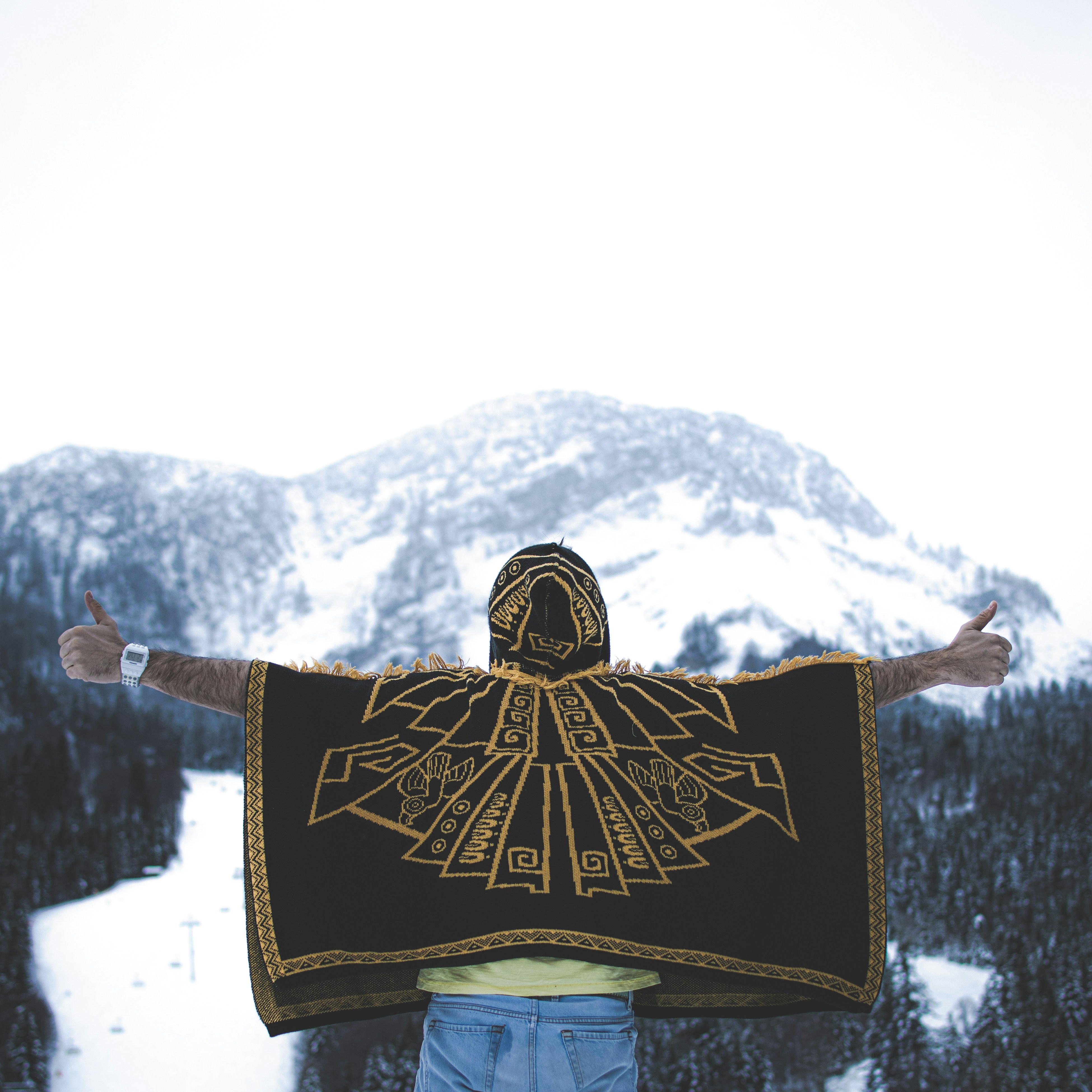 Open Arms in a Snowbound Panorama
