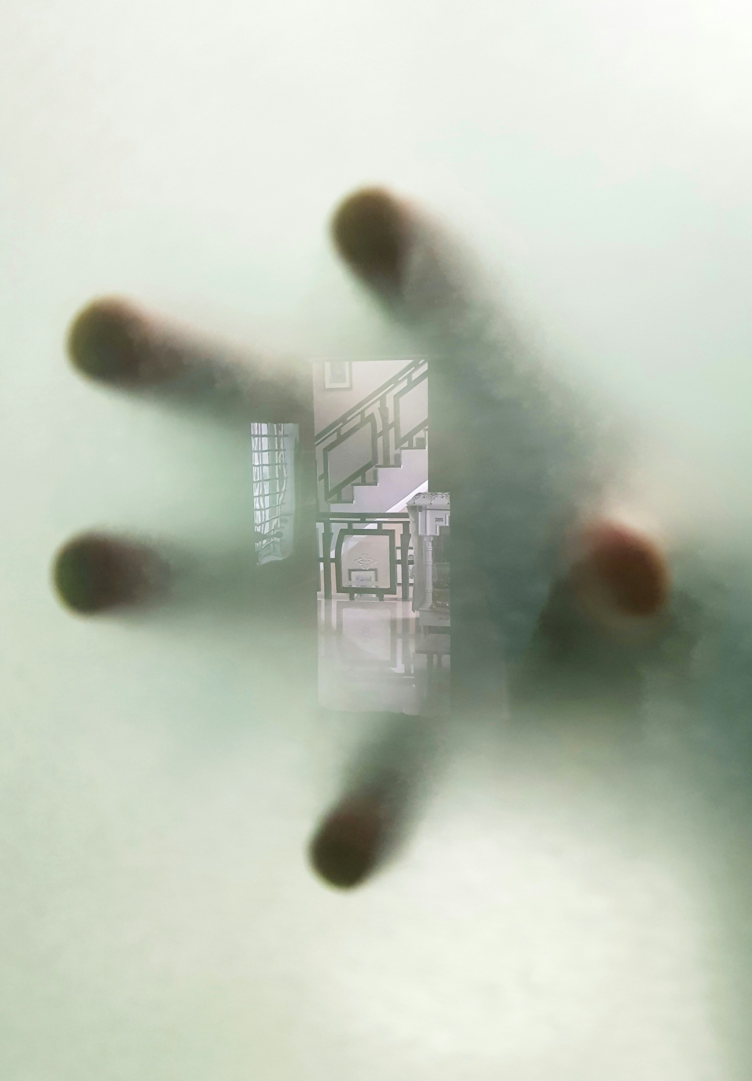 Frosted Handprint Unveils a Hidden Stairwell