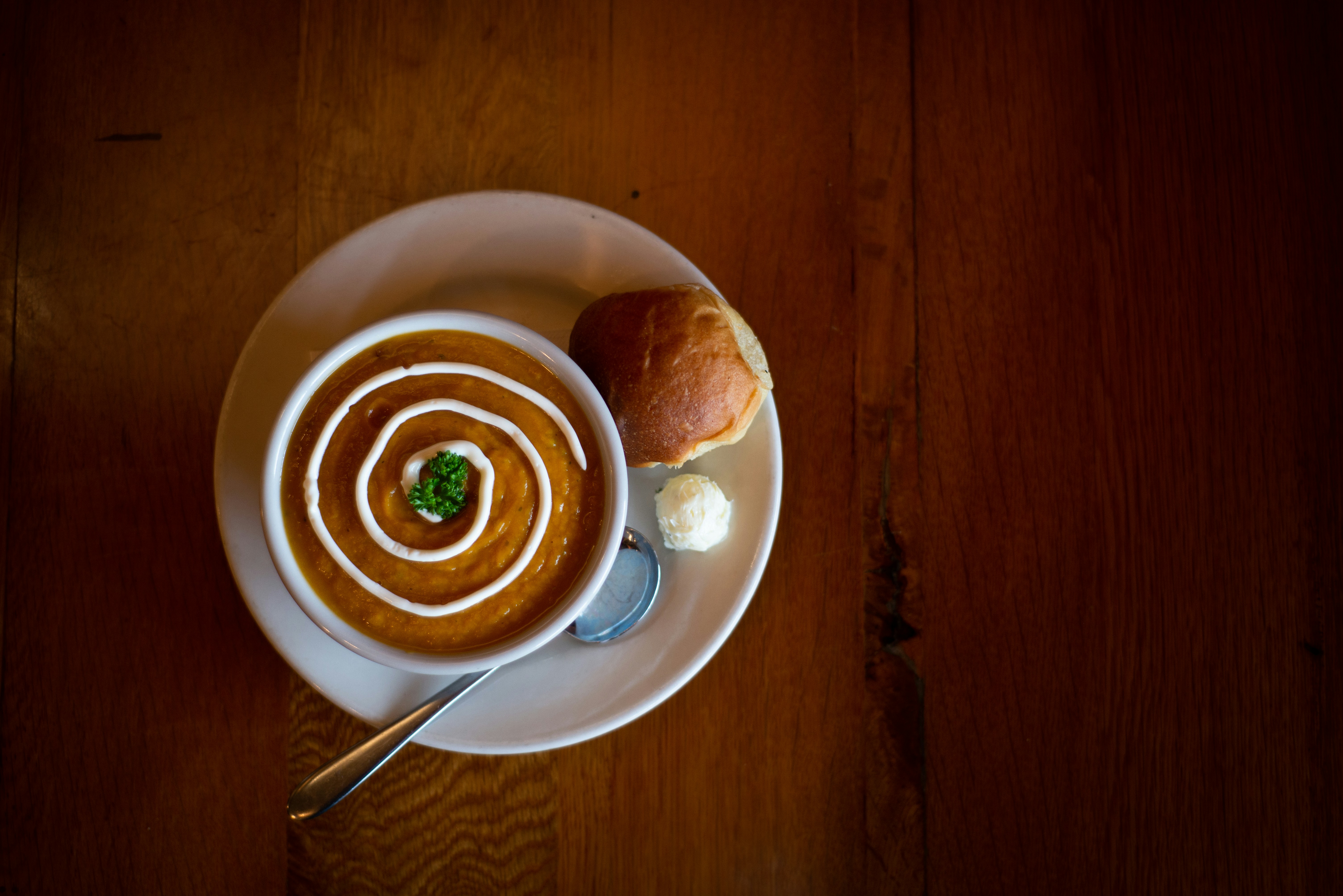 white ceramic bowl with soup