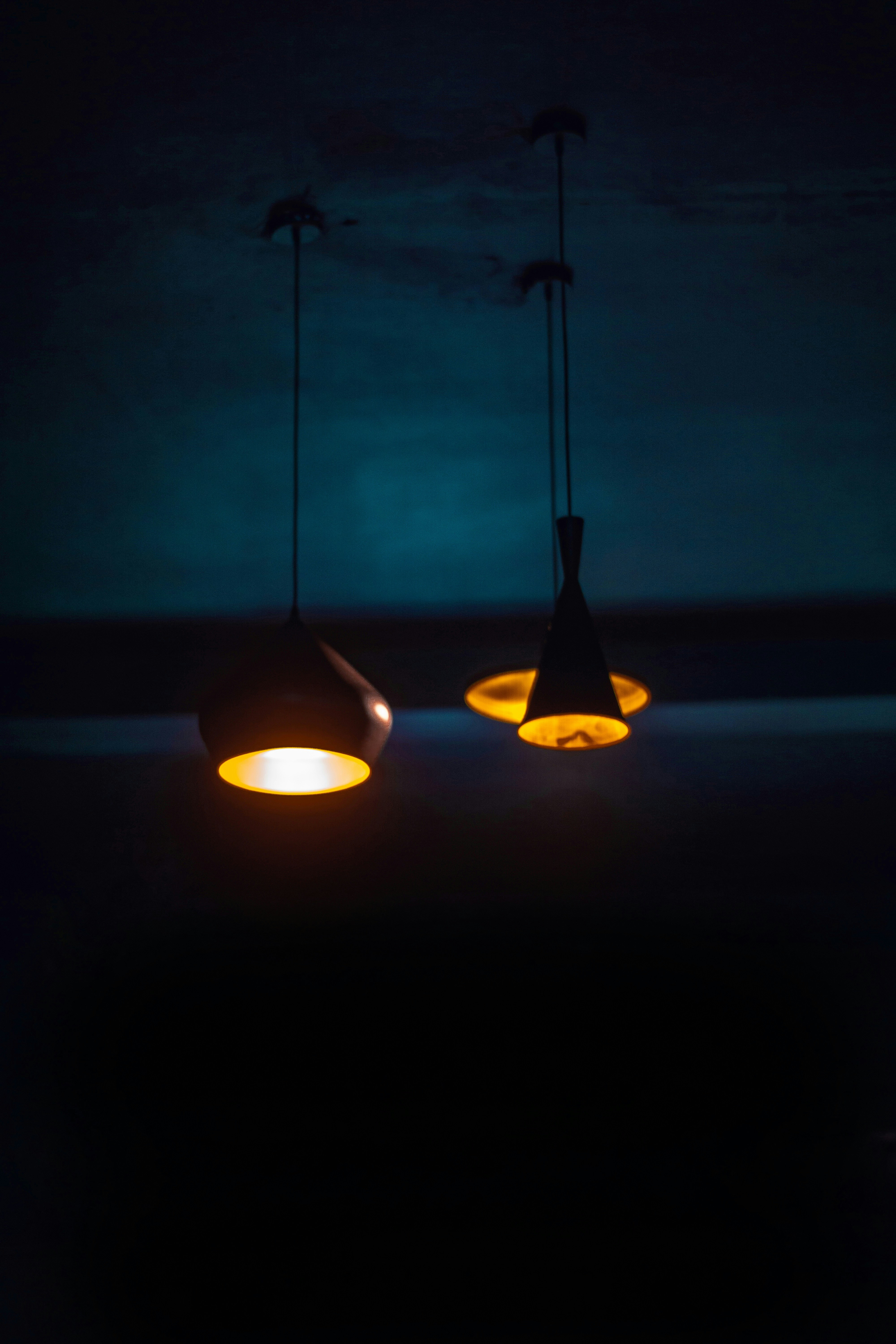 Amber Halos in a Velvet Blue Chamber