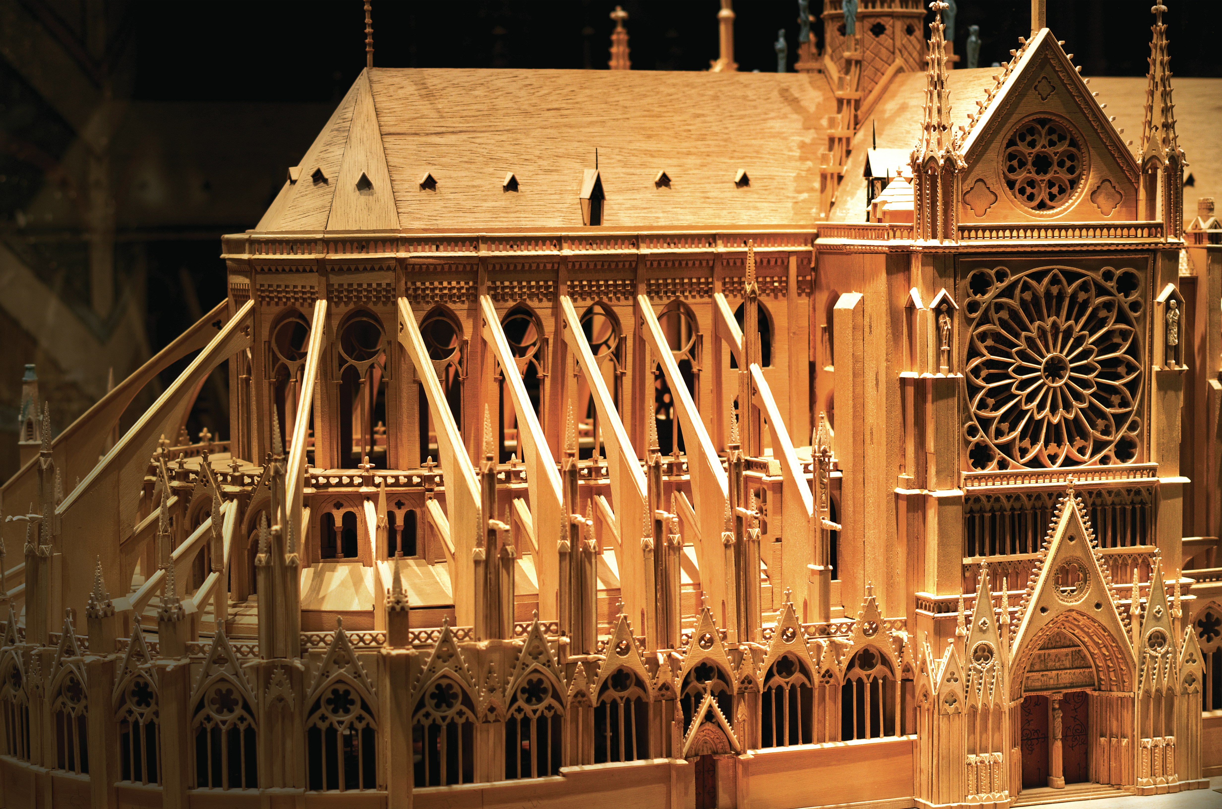 Carved Cathedral in wood: a miniature marvel of Gothic detail