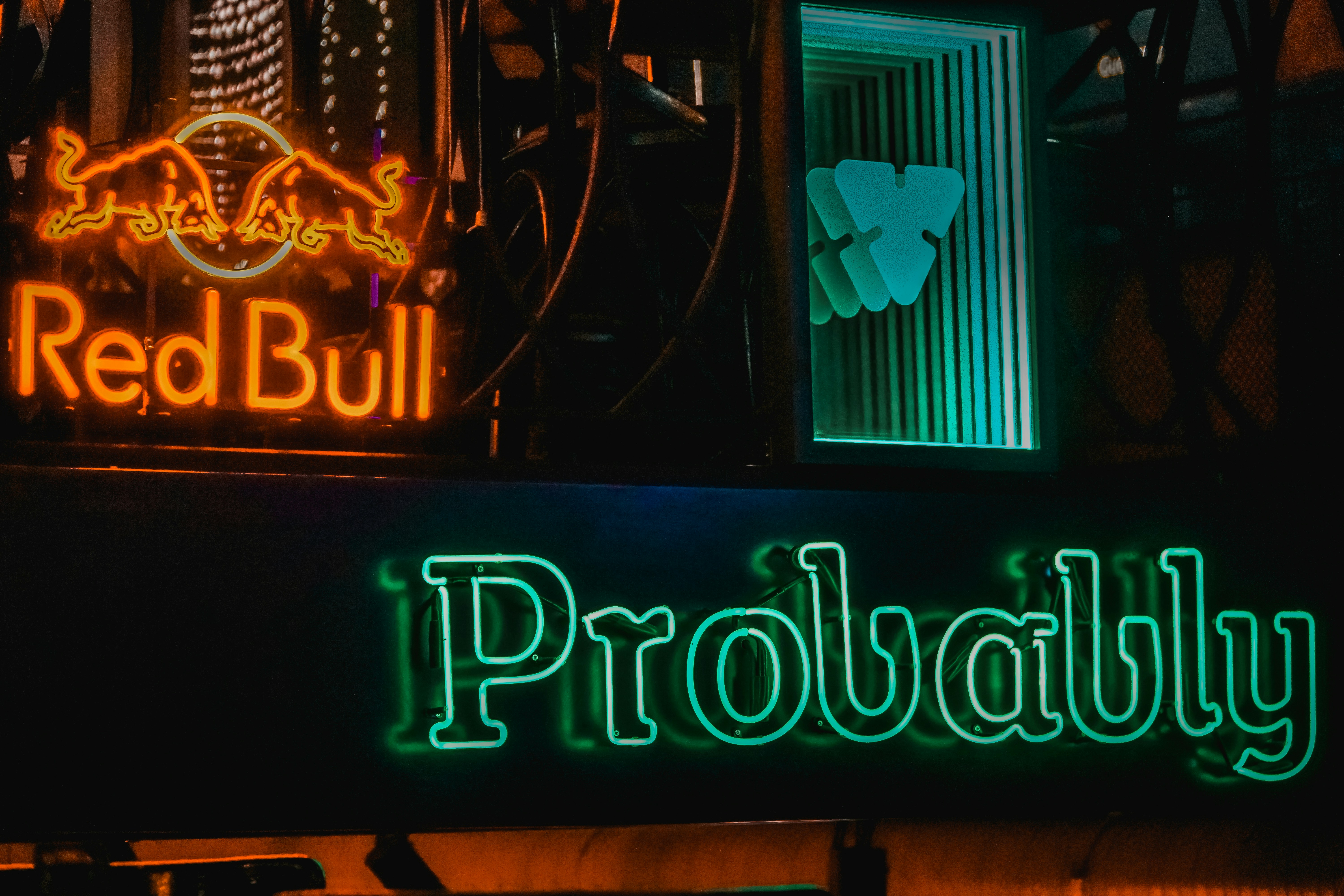 Green Glow Above Red Bull: The Probalty Neon Scene