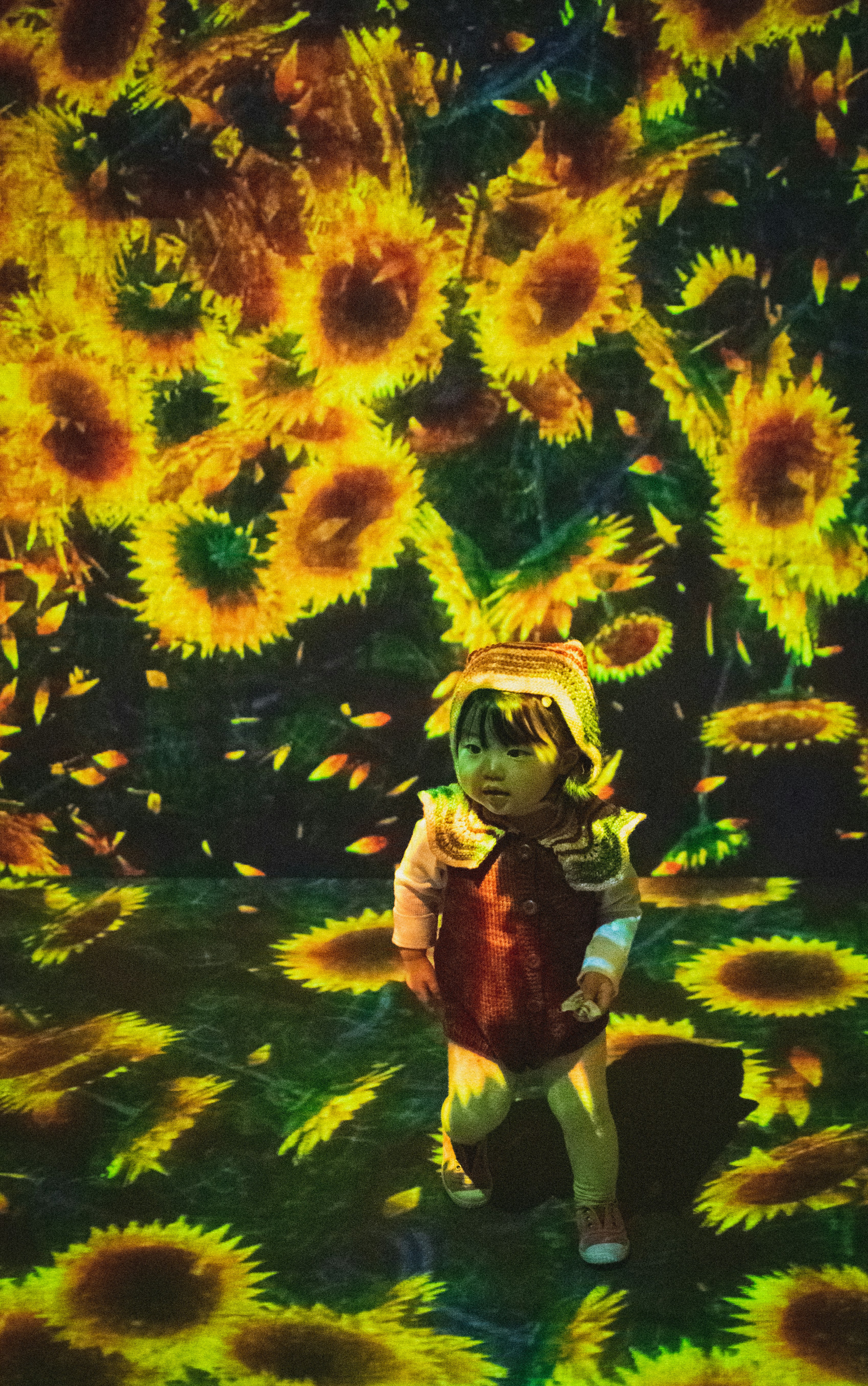 Sunflower Stage: A Solo Child Amid Golden Bloom Fantasia