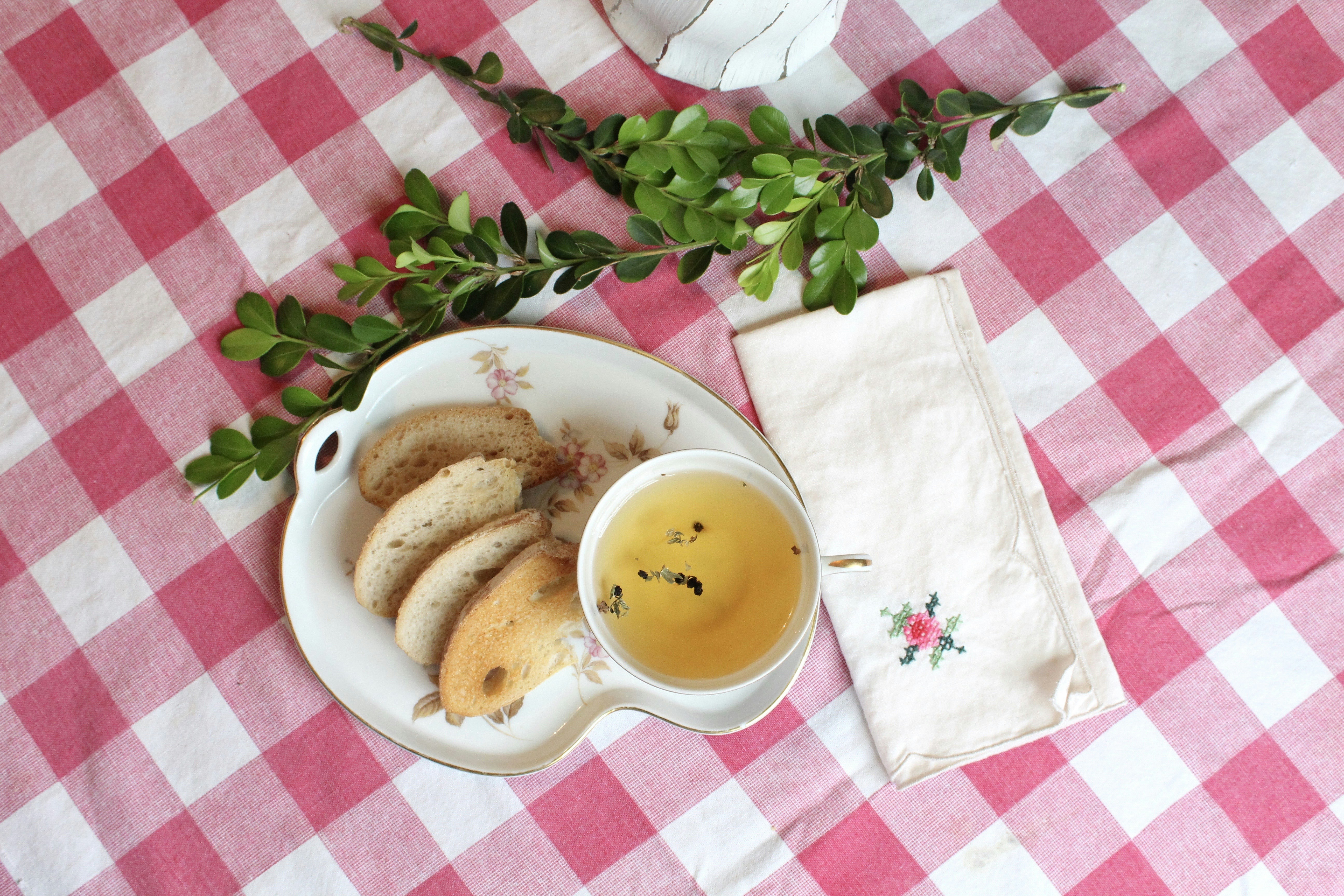Rustic Tea Break on a Checkered Canvas