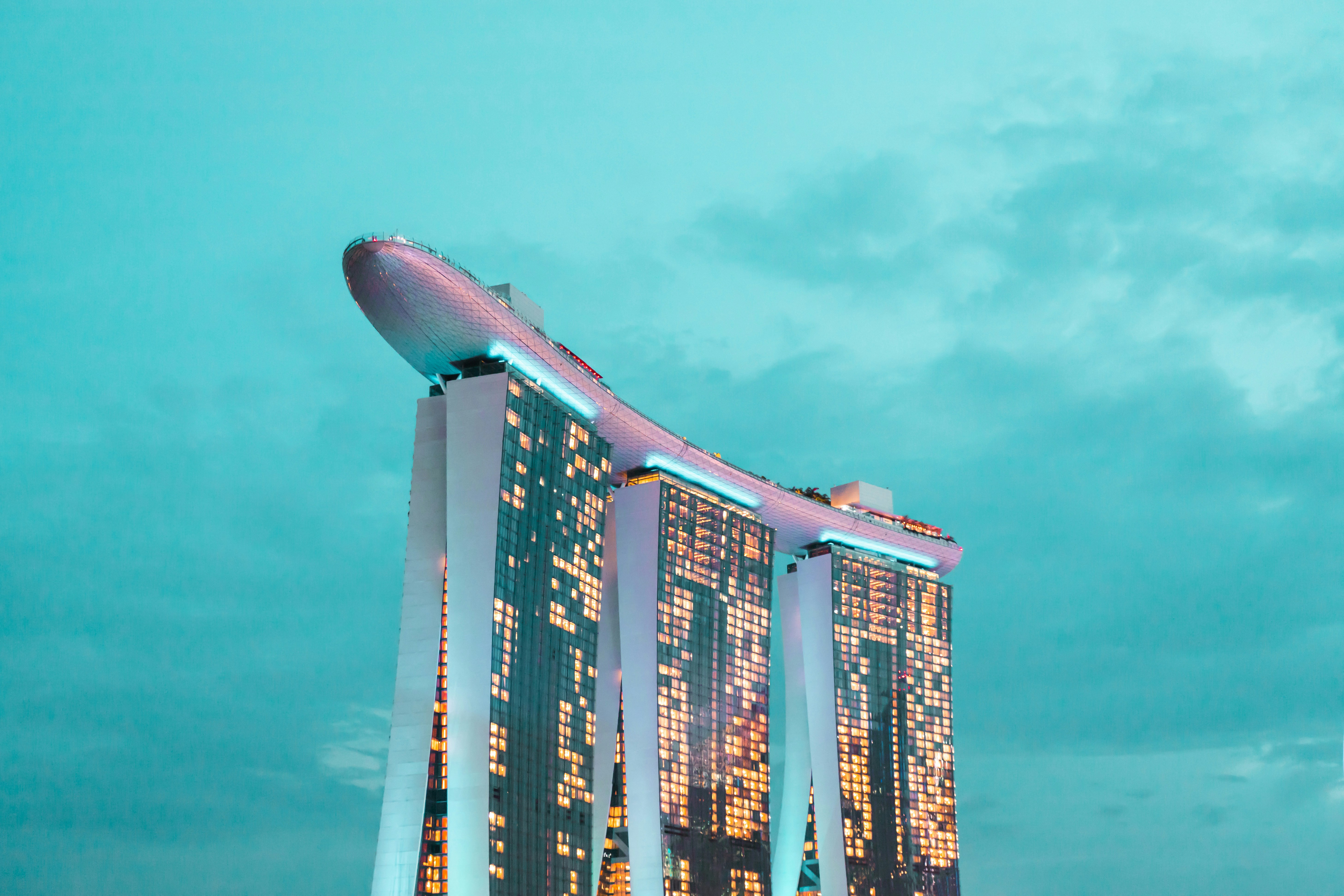 Blue and white high rise building photo – Free Office building Image on ...