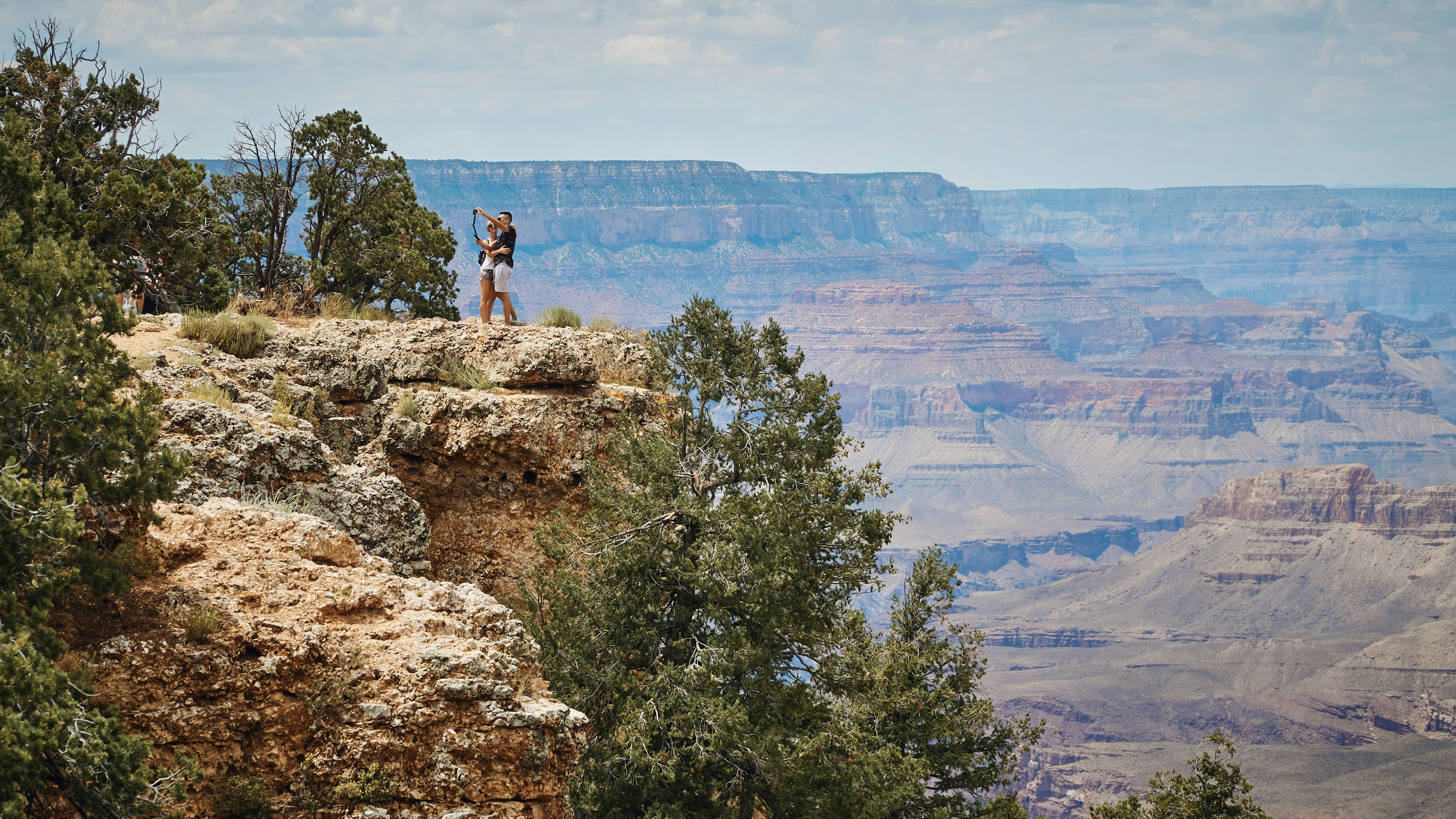 Rimline Solitude: A Hiker on the Grand Canyon's Edge