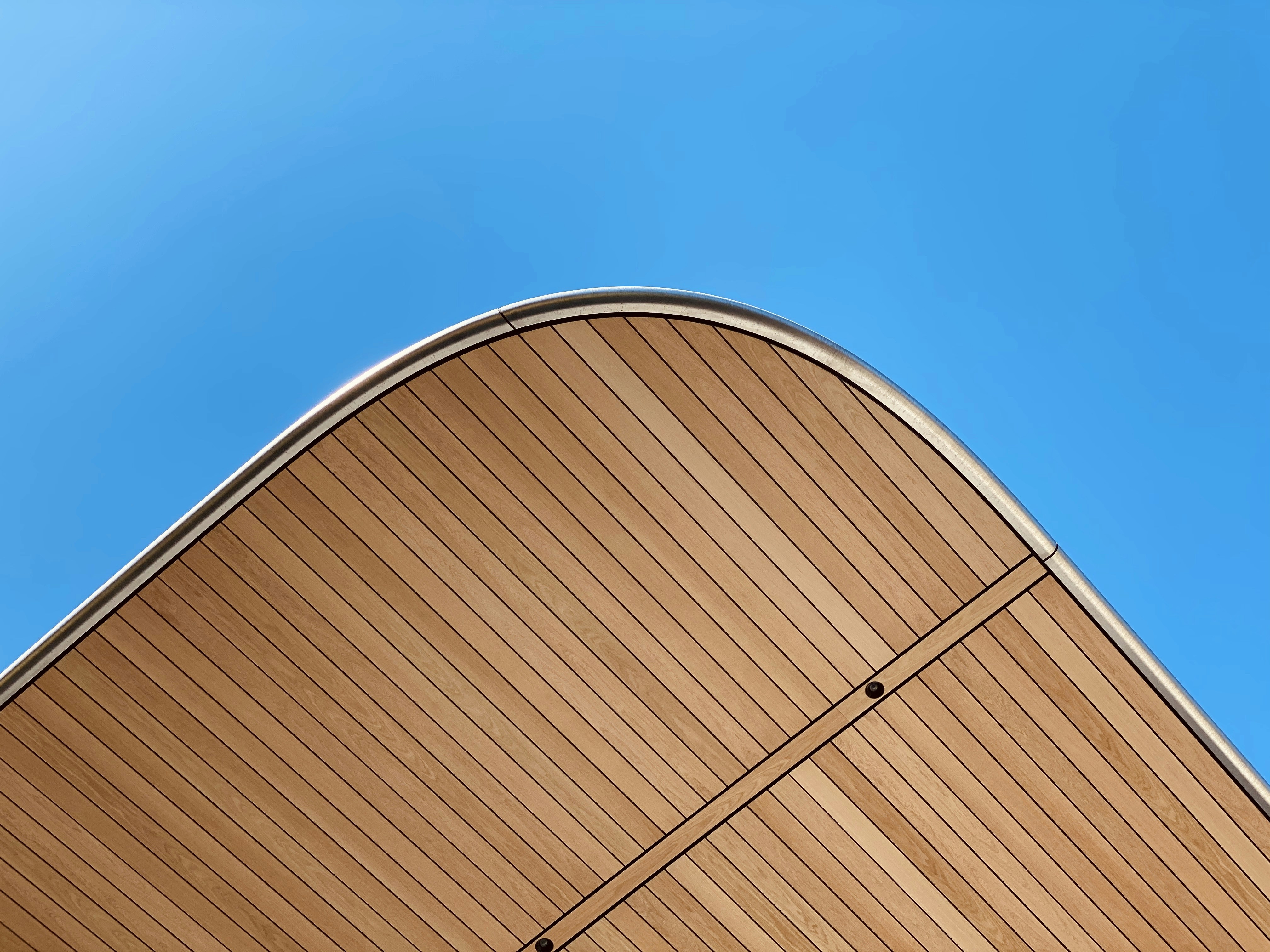 The wooden roof of the to-be-revealed Apple Store at Sanlitun, Beijing.