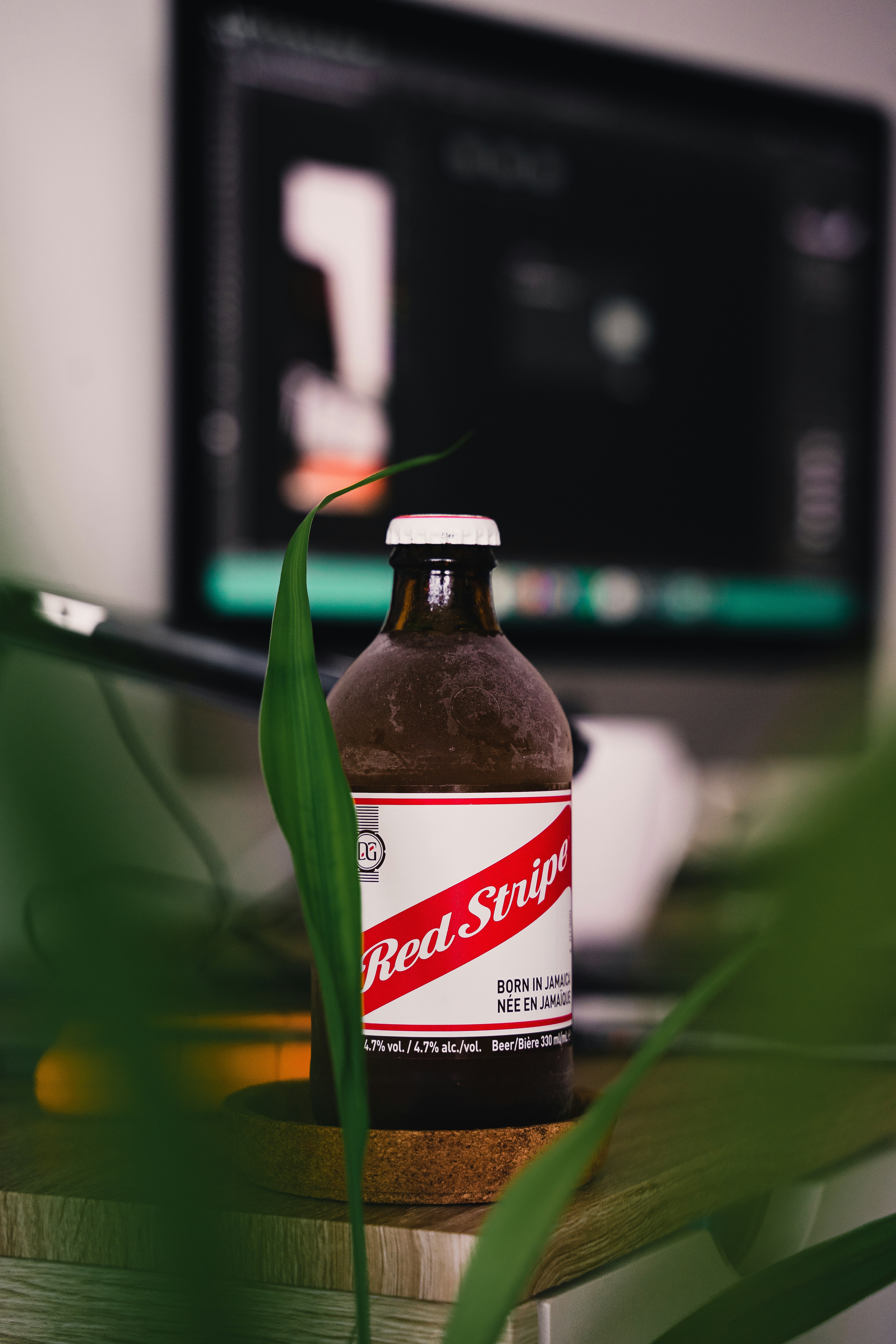 white and red labeled bottle