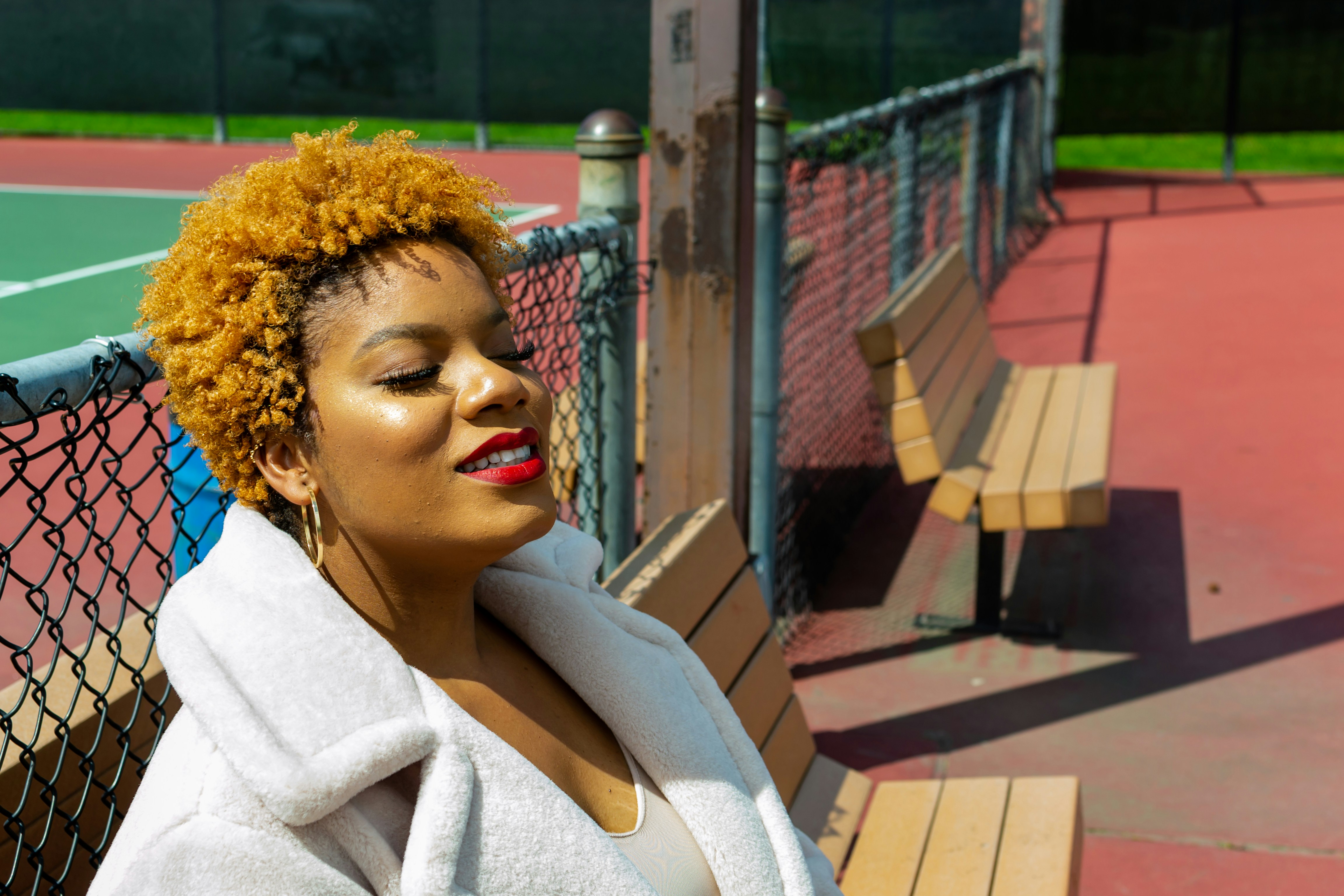 Sunlit Serenity on the Tennis Court