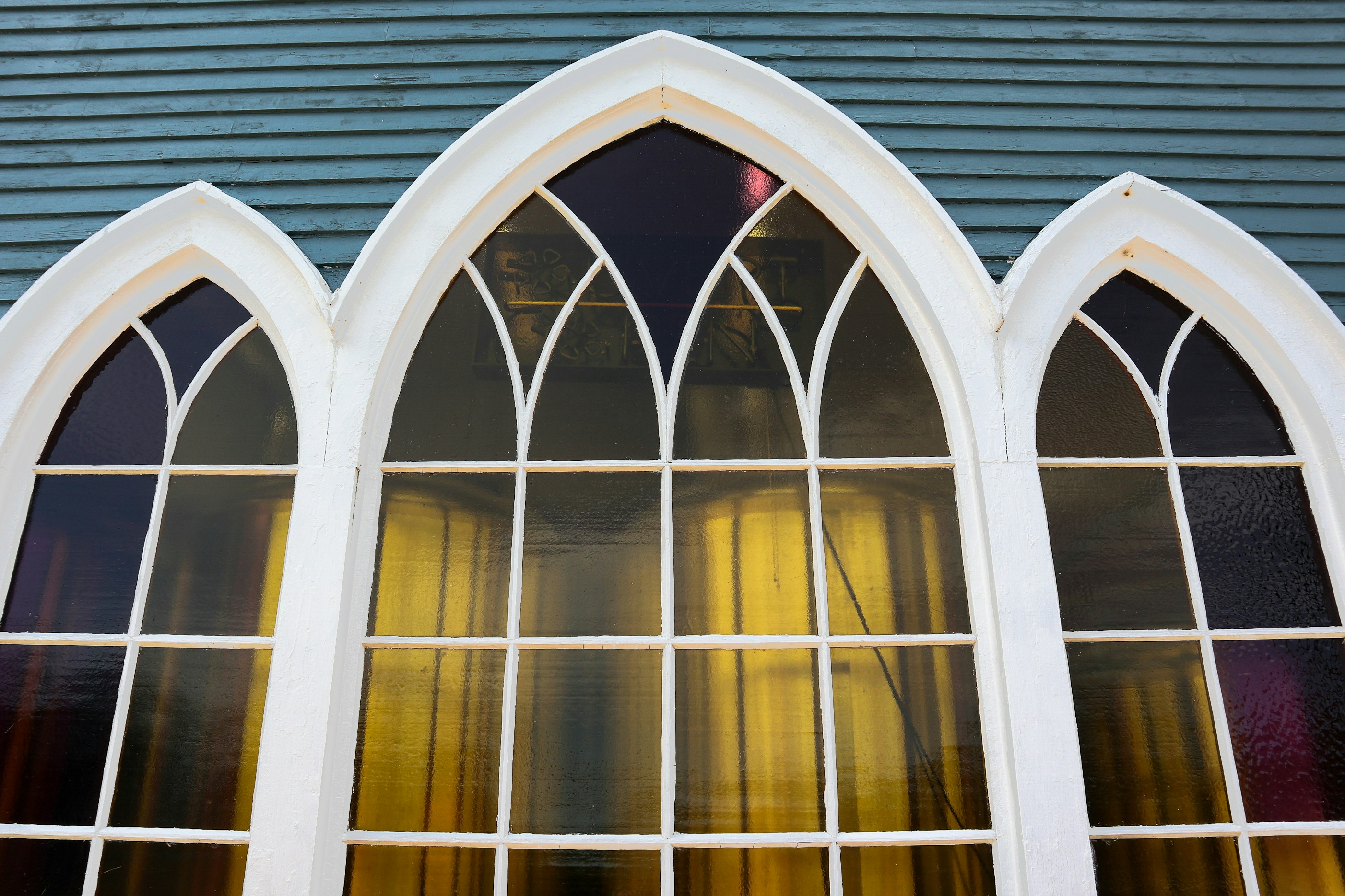 white wooden framed glass window