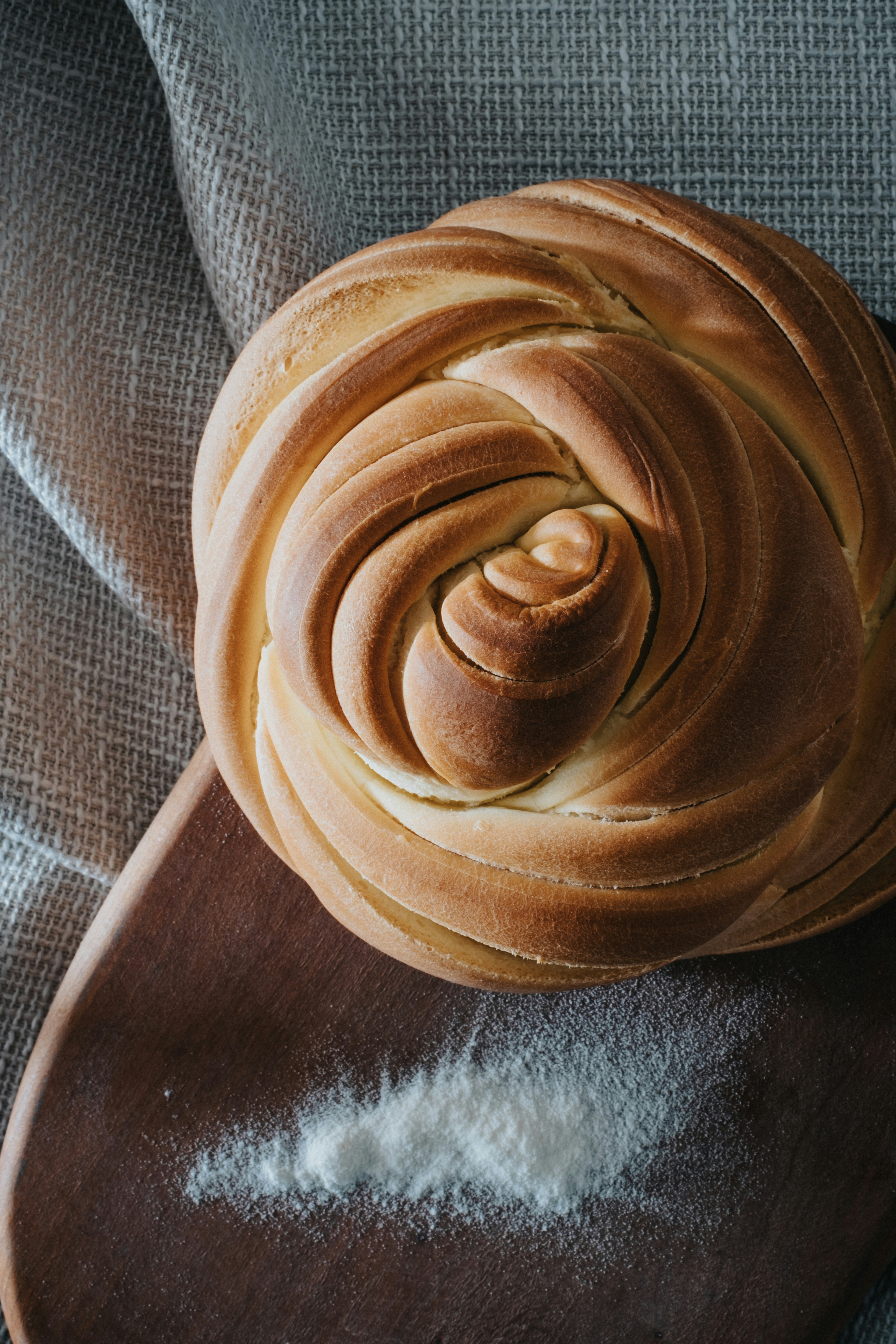 Cinnamon Swirl on a Wooden Surface