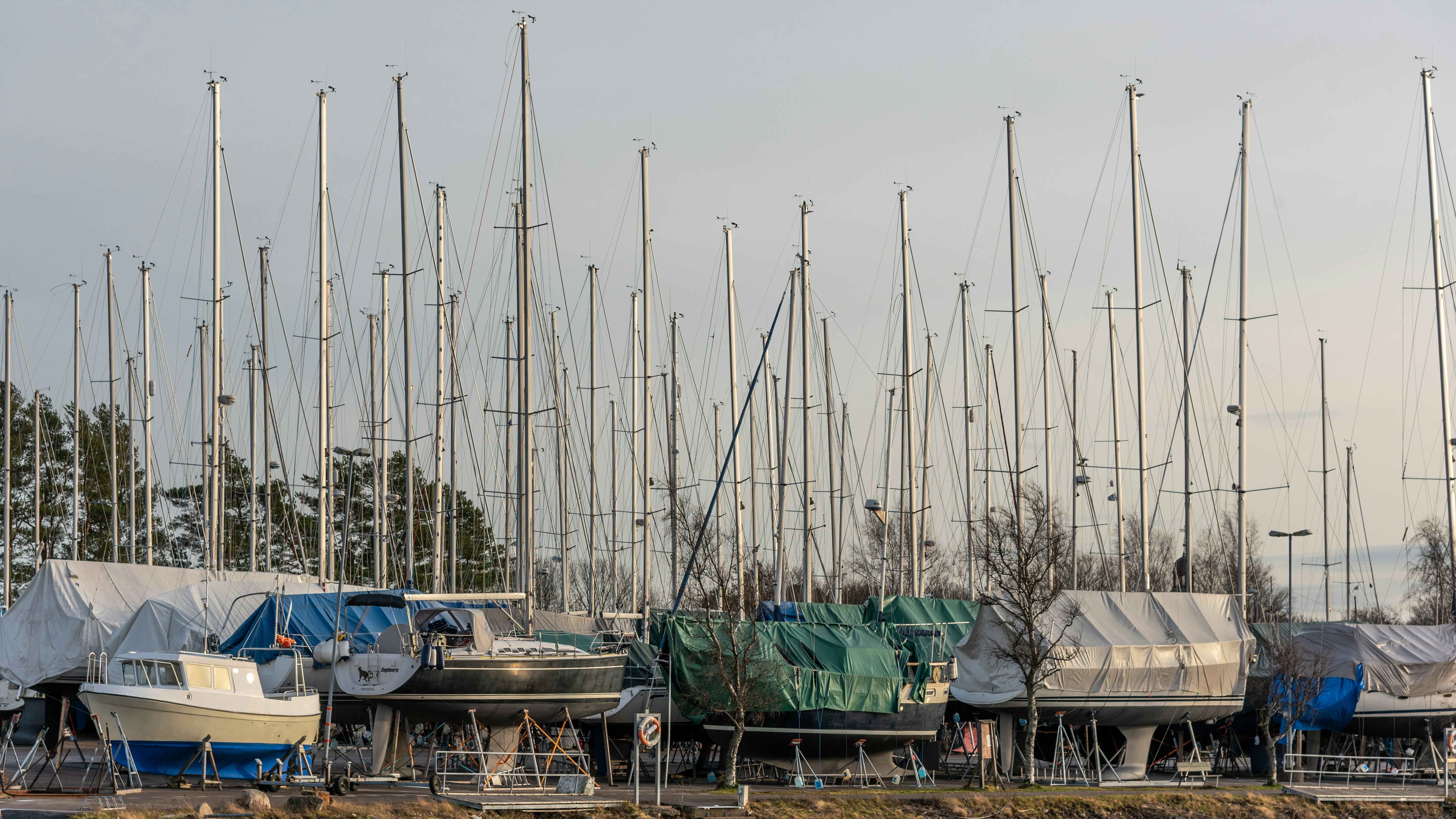 Vallø marina - Boats stored on land from September to May. 