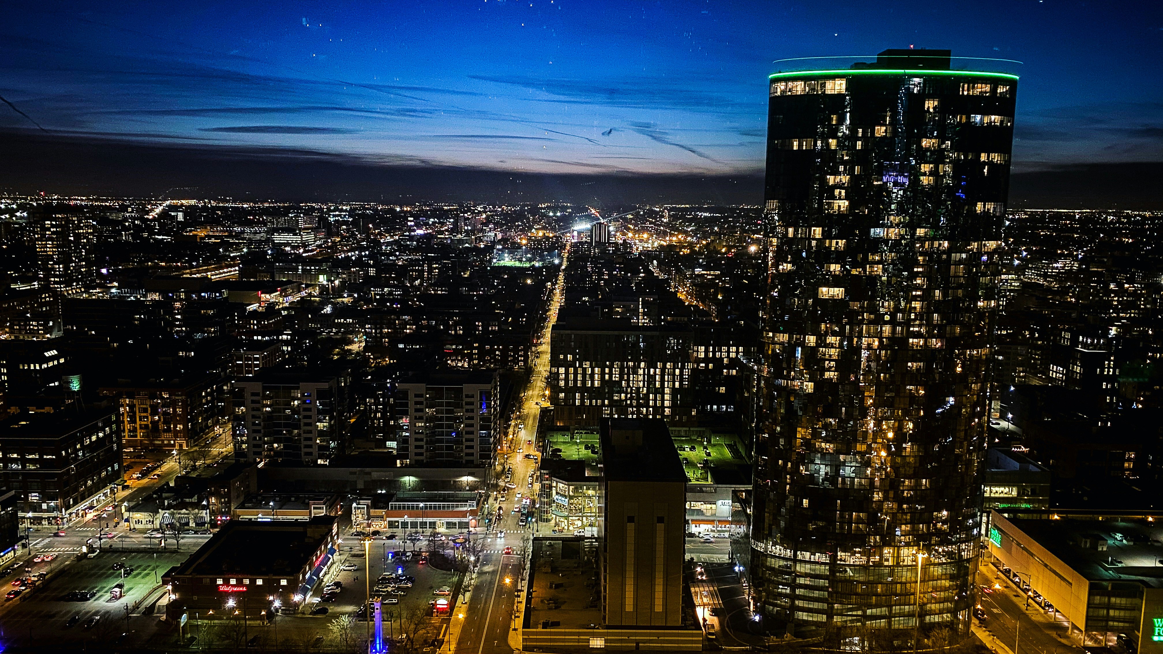 Aerial view of city buildings during night time photo – Free 616 w ...