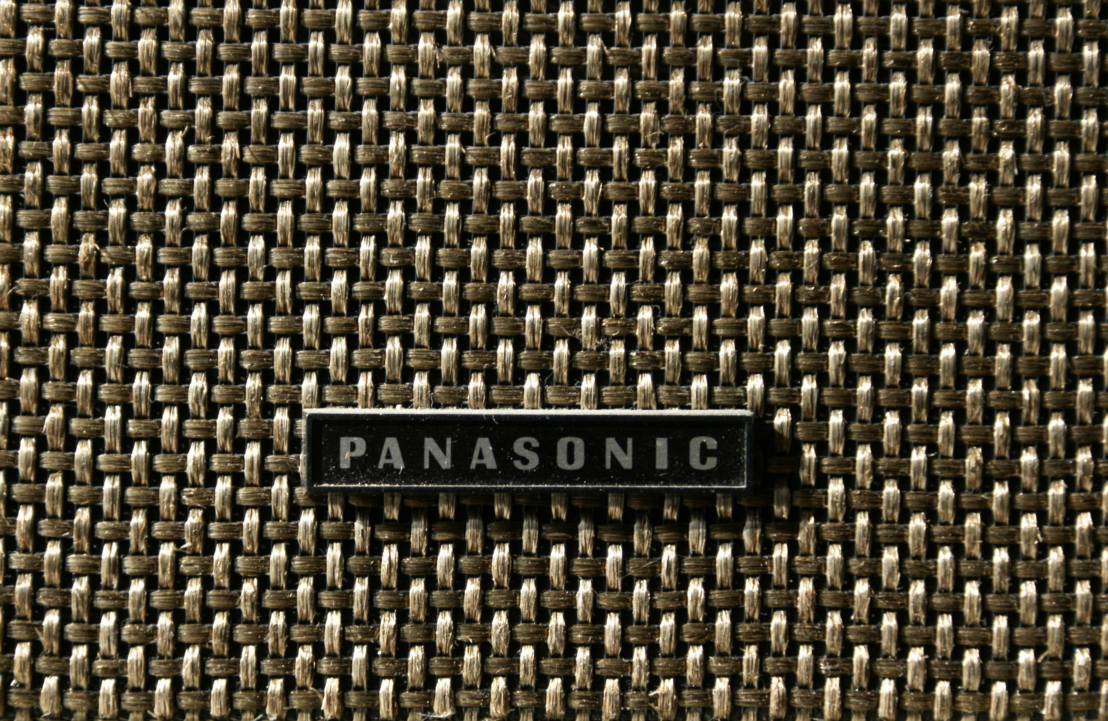 A black and white picture of a panasonic sign photo – Free Woven Image ...
