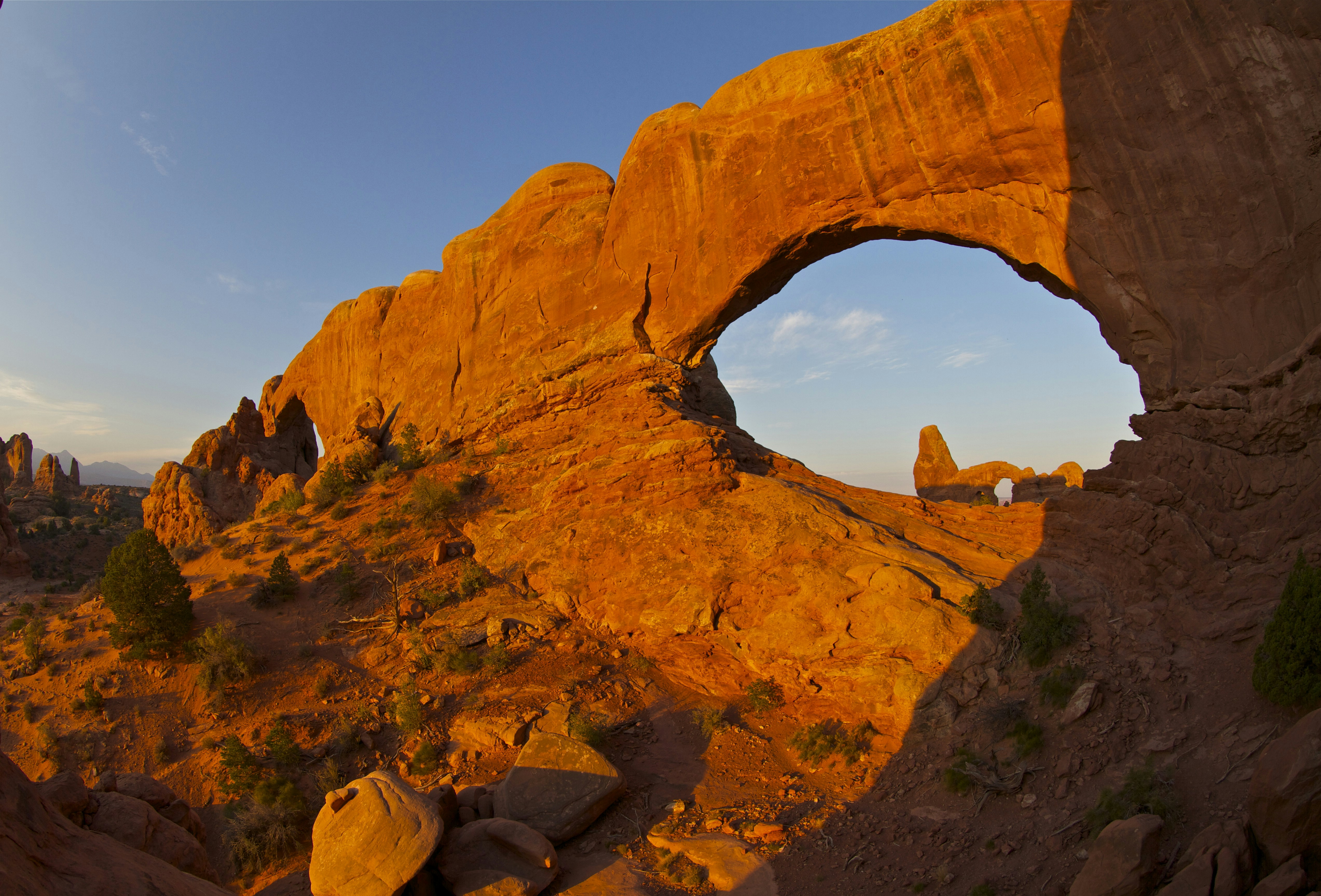 Crimson Arch at Golden Hour: Desert Gate through Red Rock