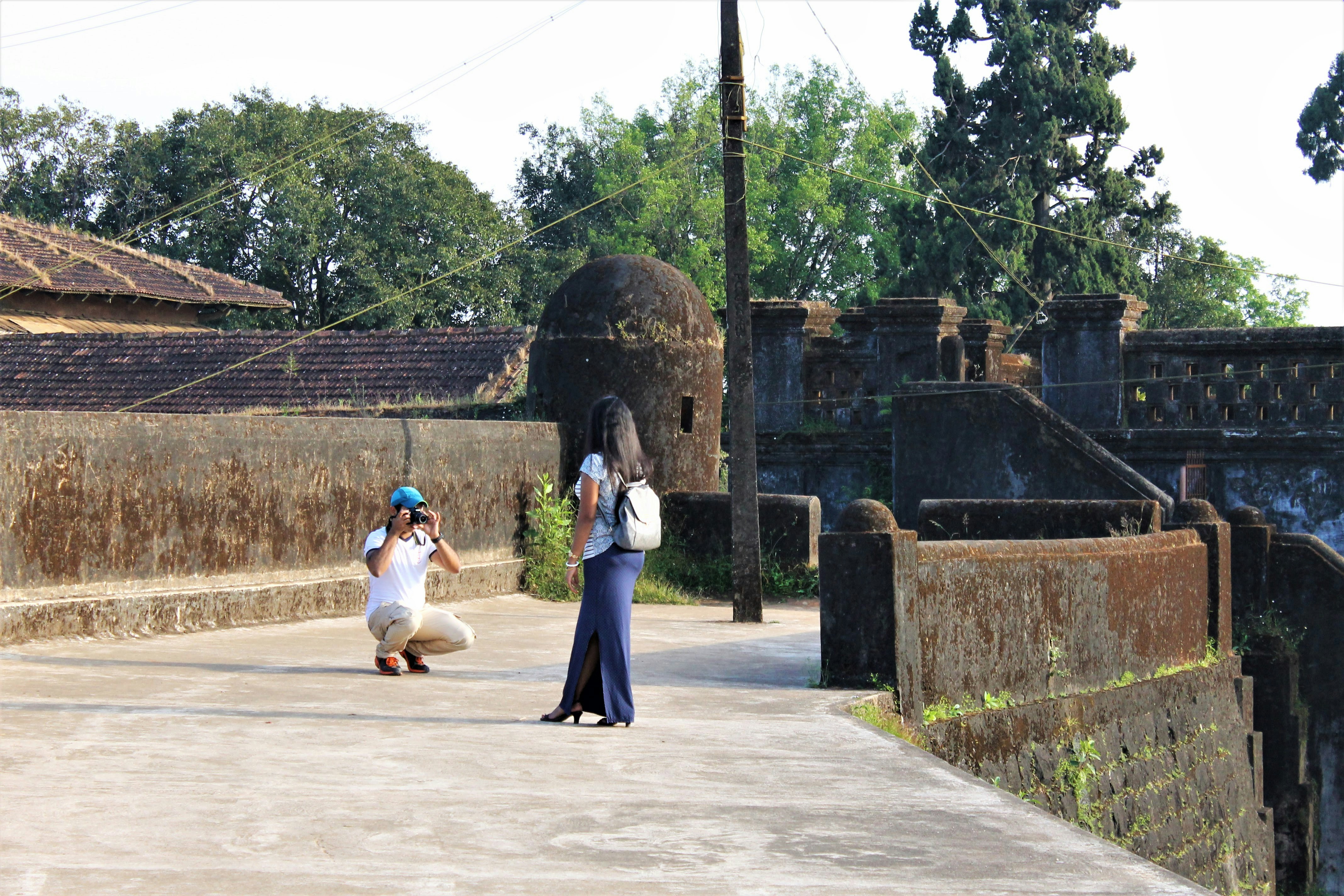 A photographer Captures a Model at a Historic Terrace