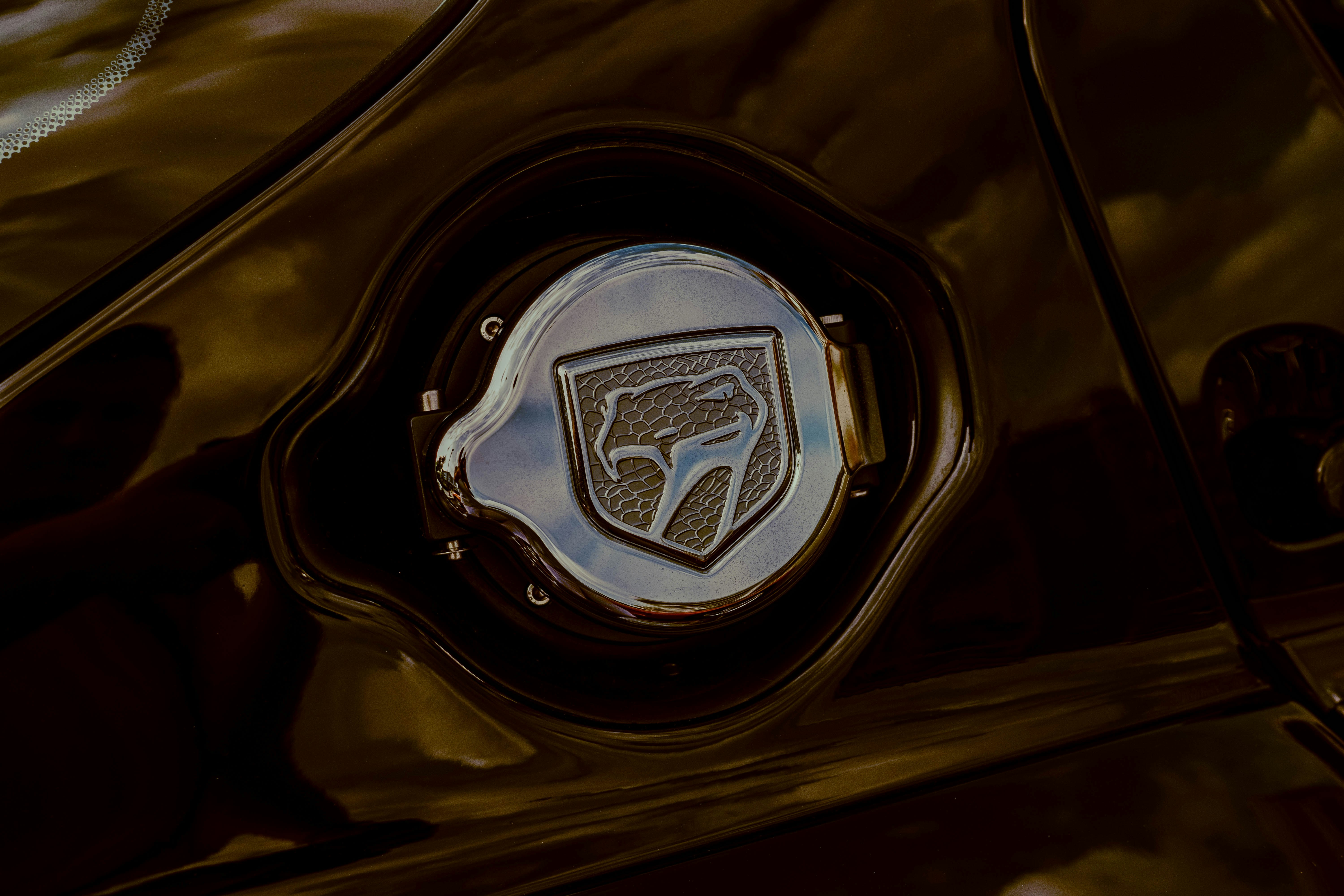 Chrome Crown: Shield Emblem Nestled in a Dark Gloss