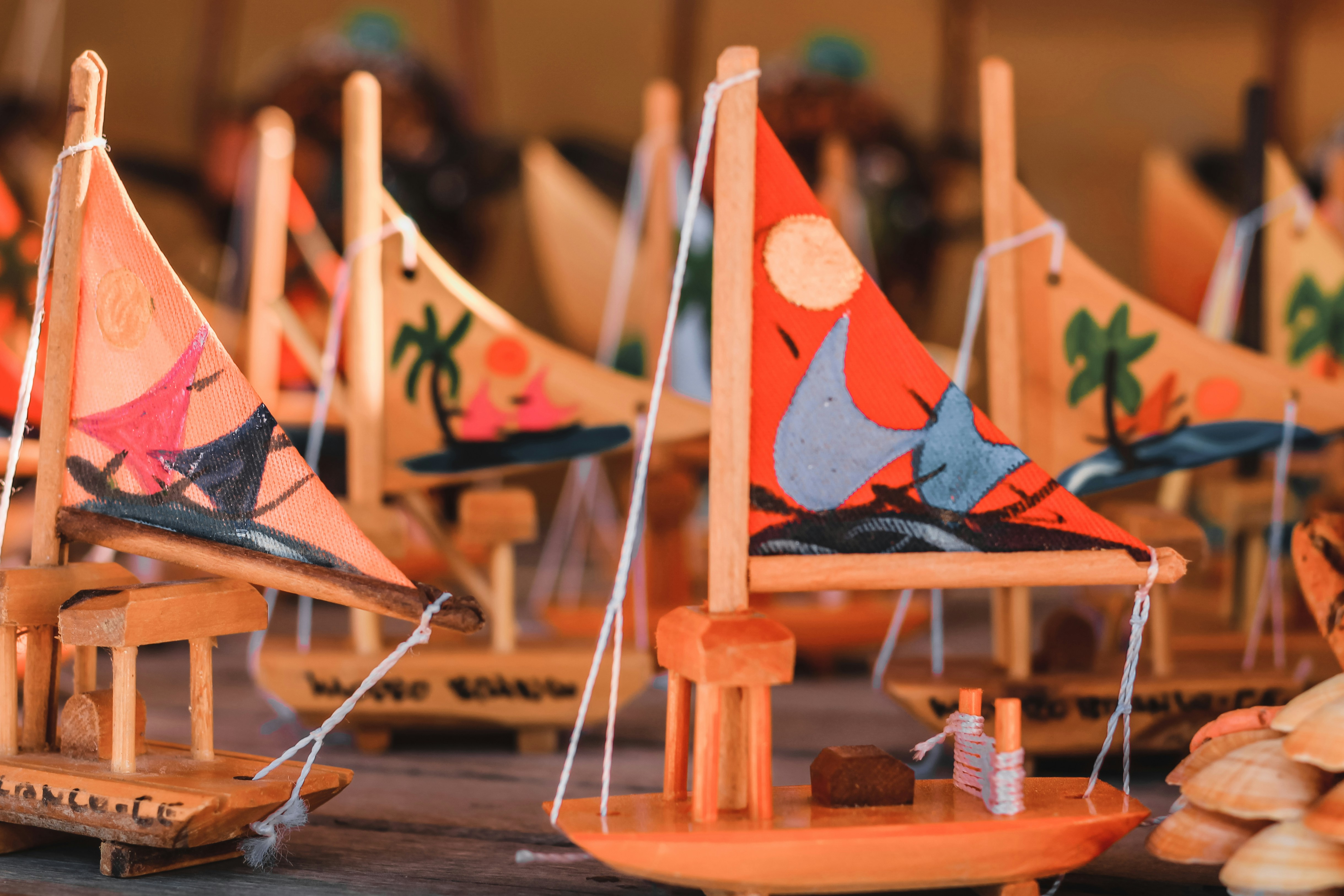 Quiet Harbor of Painted Sailboats