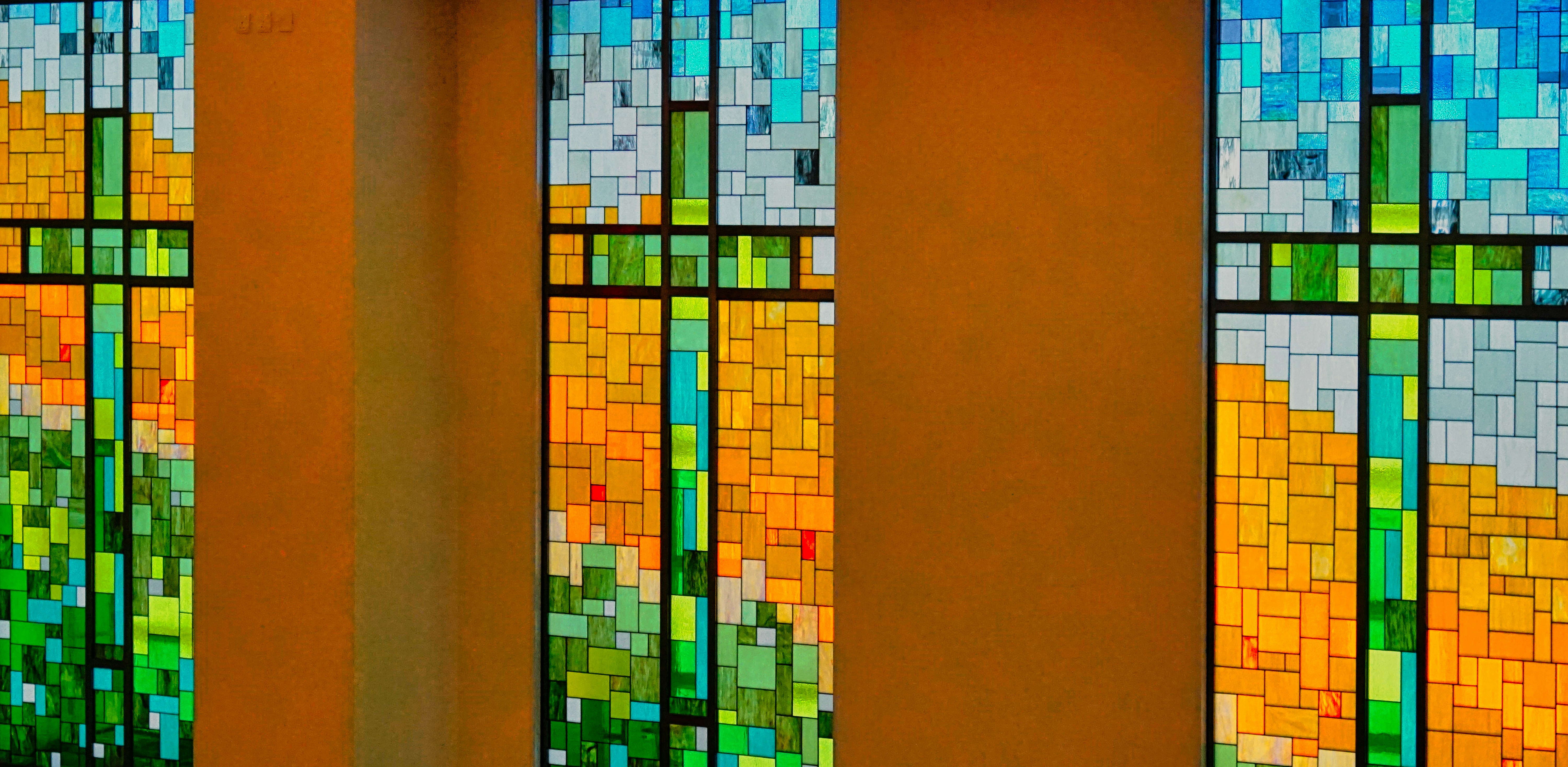 green blue and yellow wall