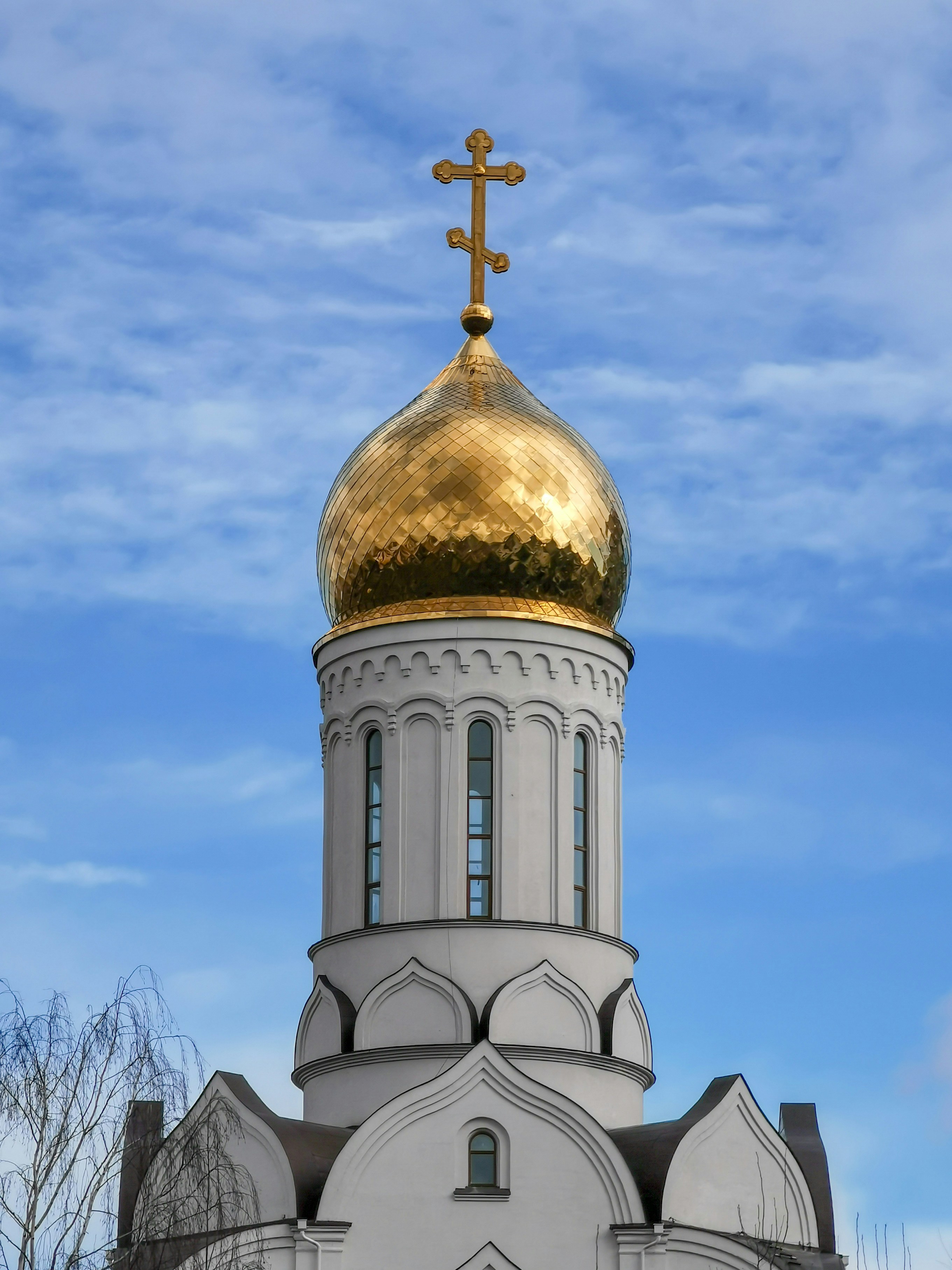 Gilded Onion Dome Rising Against a Cerulean Sky